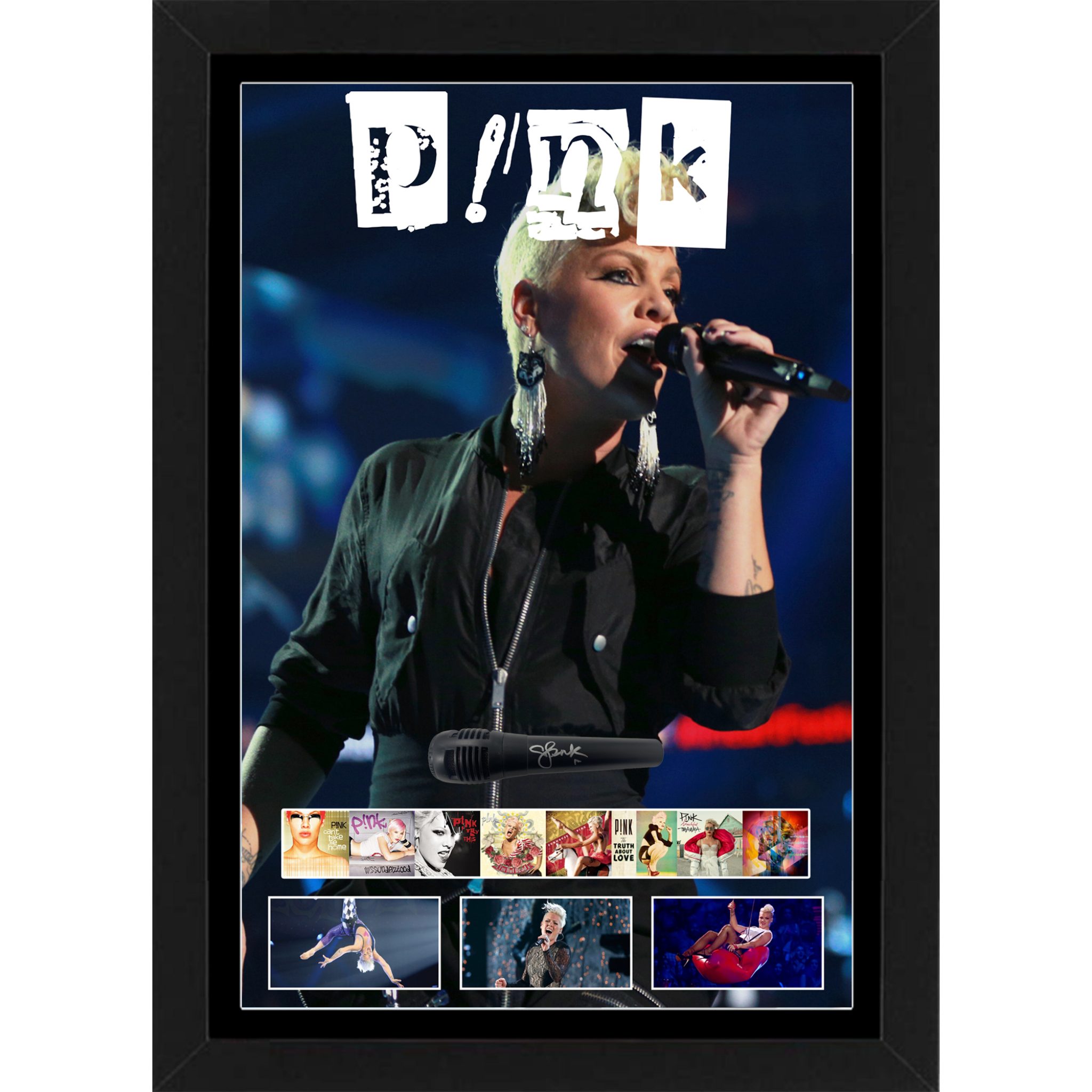 Music - Pink Signed & Framed Microphone Deluxe Display | Taylormade ...