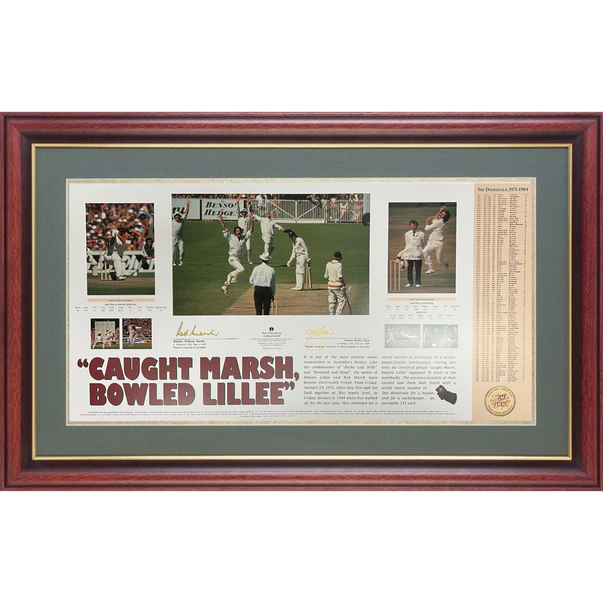 Cricket - Rod Marsh and Dennis Lillee 'Caught Marsh, Bowled Lillee ...