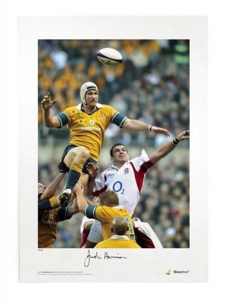Rugby Union - Australian Wallabies - Justin Harrison Signed & Framed ...