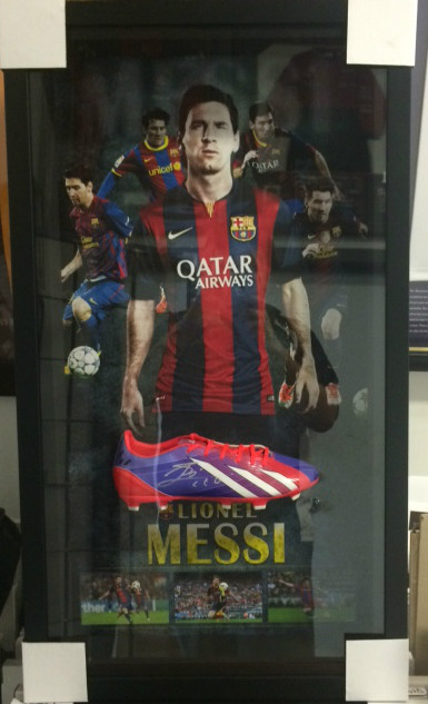 Soccer - Lionel Messi Signed & Framed Boot | Taylormade Memorabilia ...