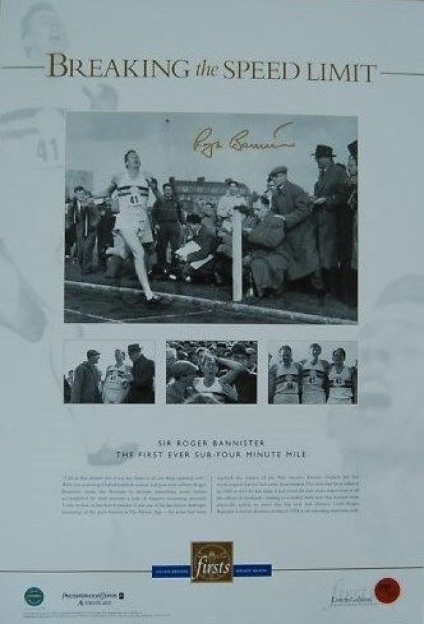 Olympics - Sir Roger Bannister - Signed 'The First Sub-Four Minute Mile ...