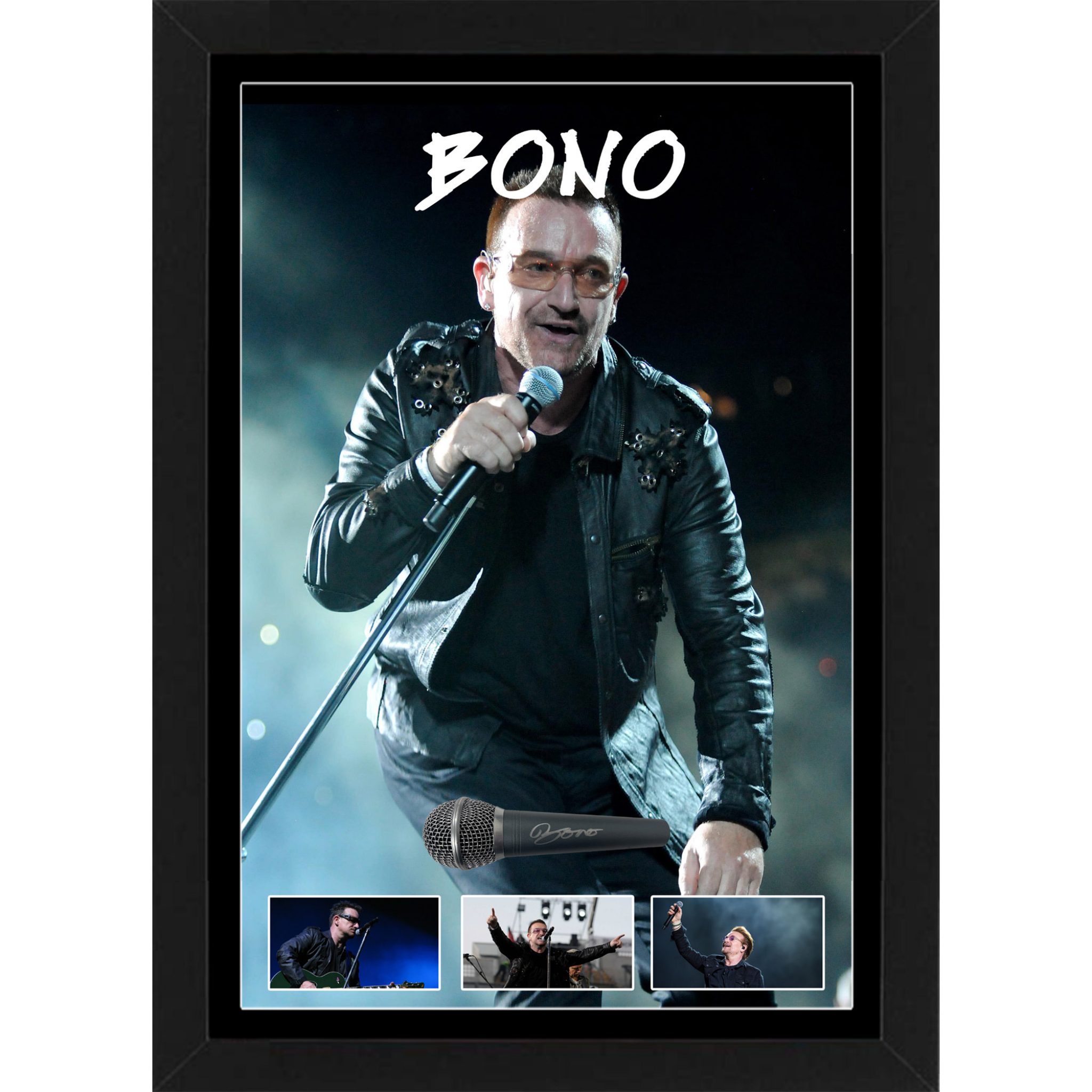 Bono Signed & Framed Microphone Deluxe Display | Taylormade Memorabilia ...