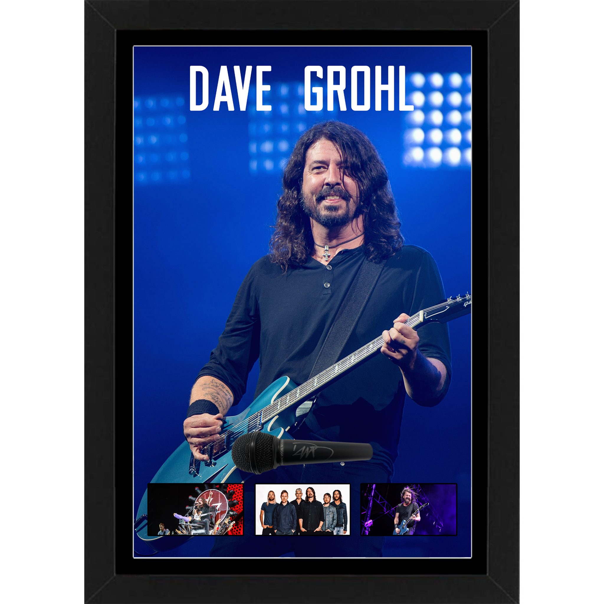 Music - Dave Grohl Signed & Framed Microphone Deluxe Display ...