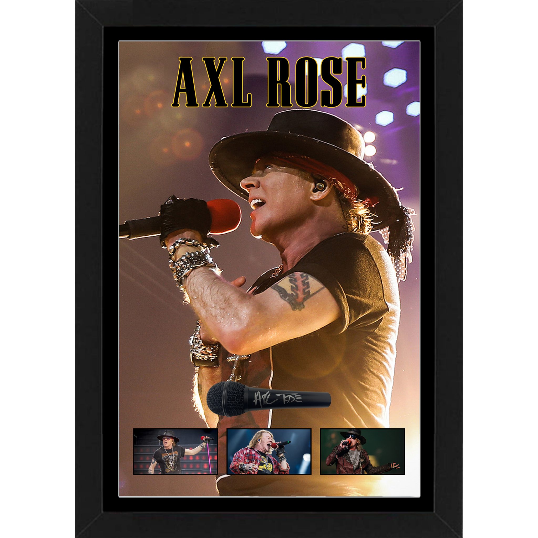 Axl Rose - Guns N' Roses Signed & Framed Microphone Deluxe Display ...