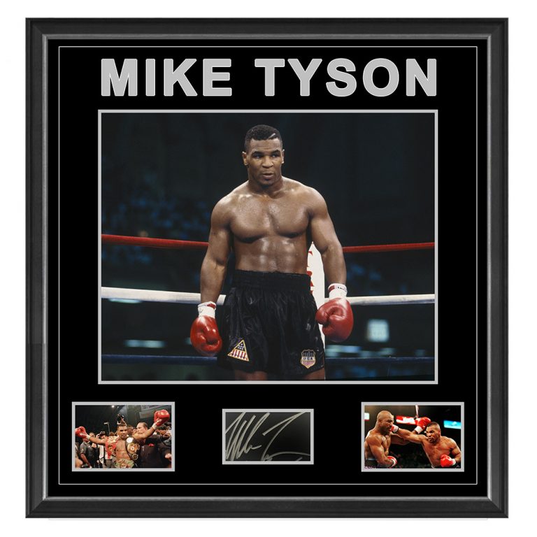 Boxing - Mike Tyson - Signed & Framed Signature Card Collage ...