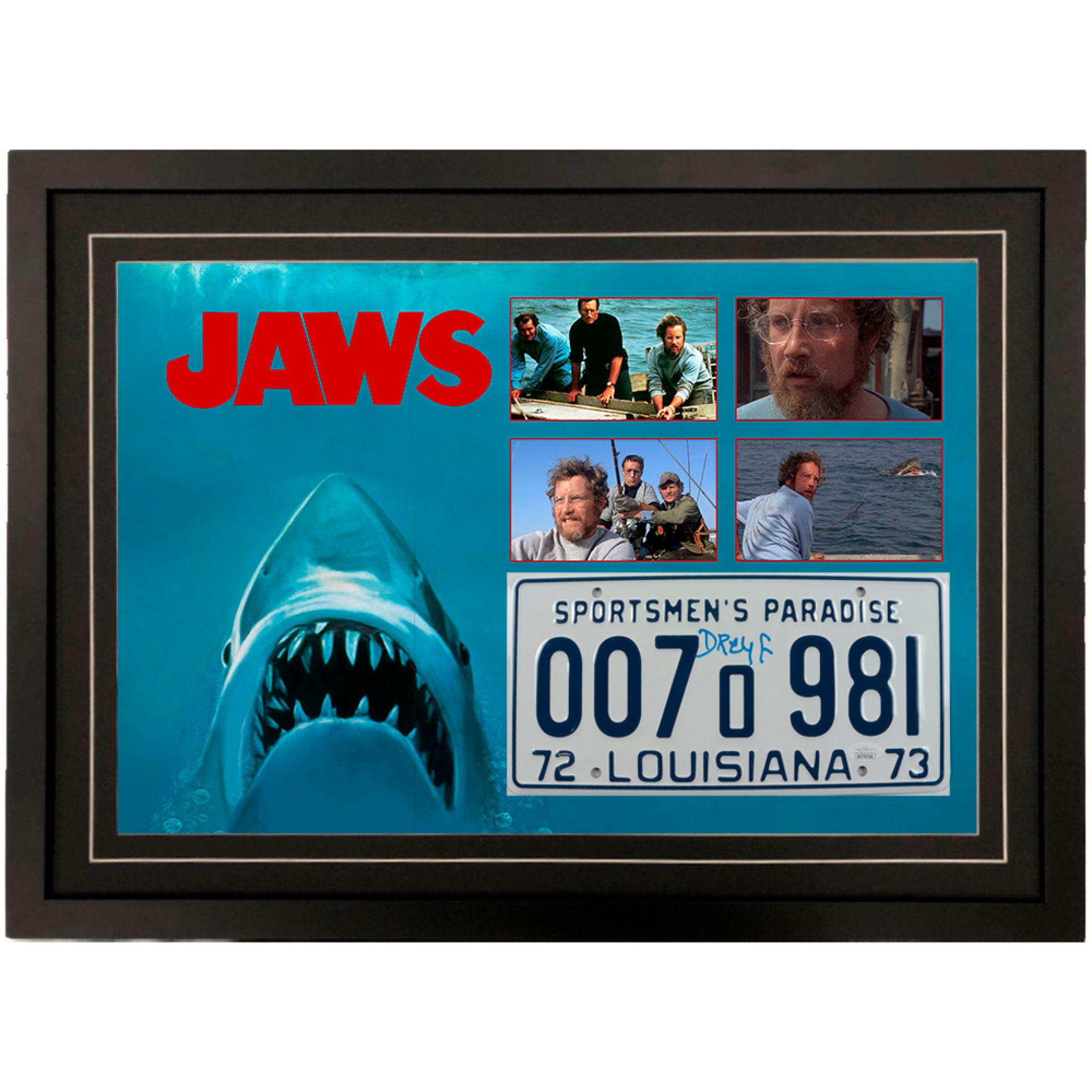 Jaws - Richard Dreyfuss Signed & Framed License Plate (JSA COA ...