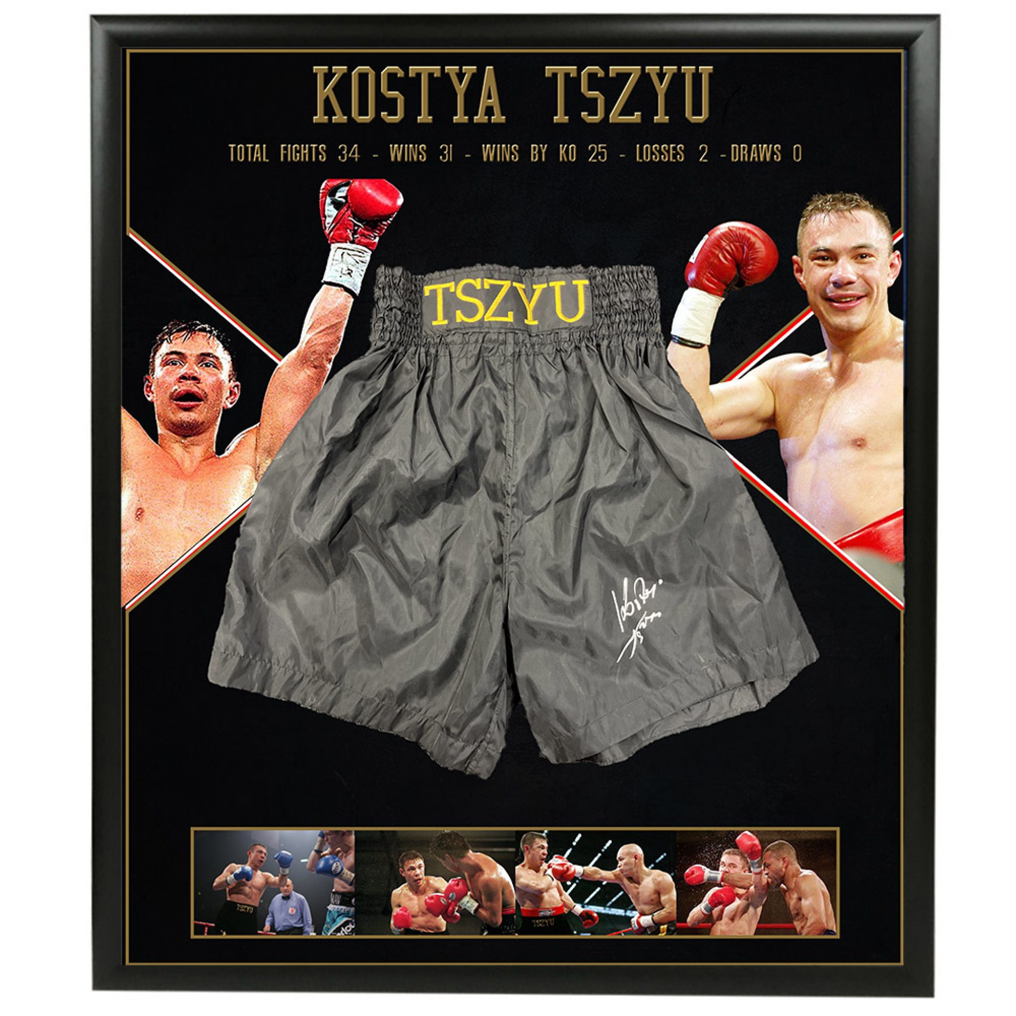 Kostya Tszyu - Signed & Framed Boxing Trunks | Taylormade Memorabilia ...