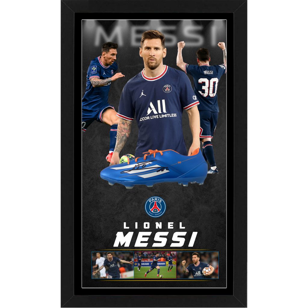 Soccer – Lionel Messi Signed & Framed PSG Jersey | Taylormade ...