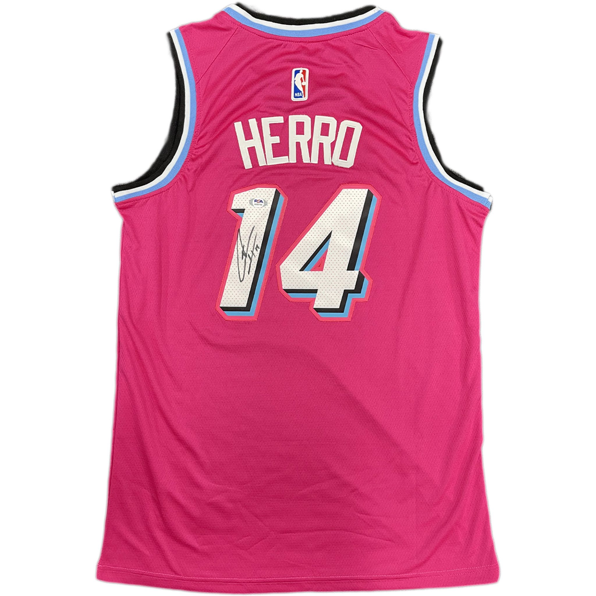 Basketball - Tyler Herro Signed & Framed Miami Heat Sunset Vice Jersey ...