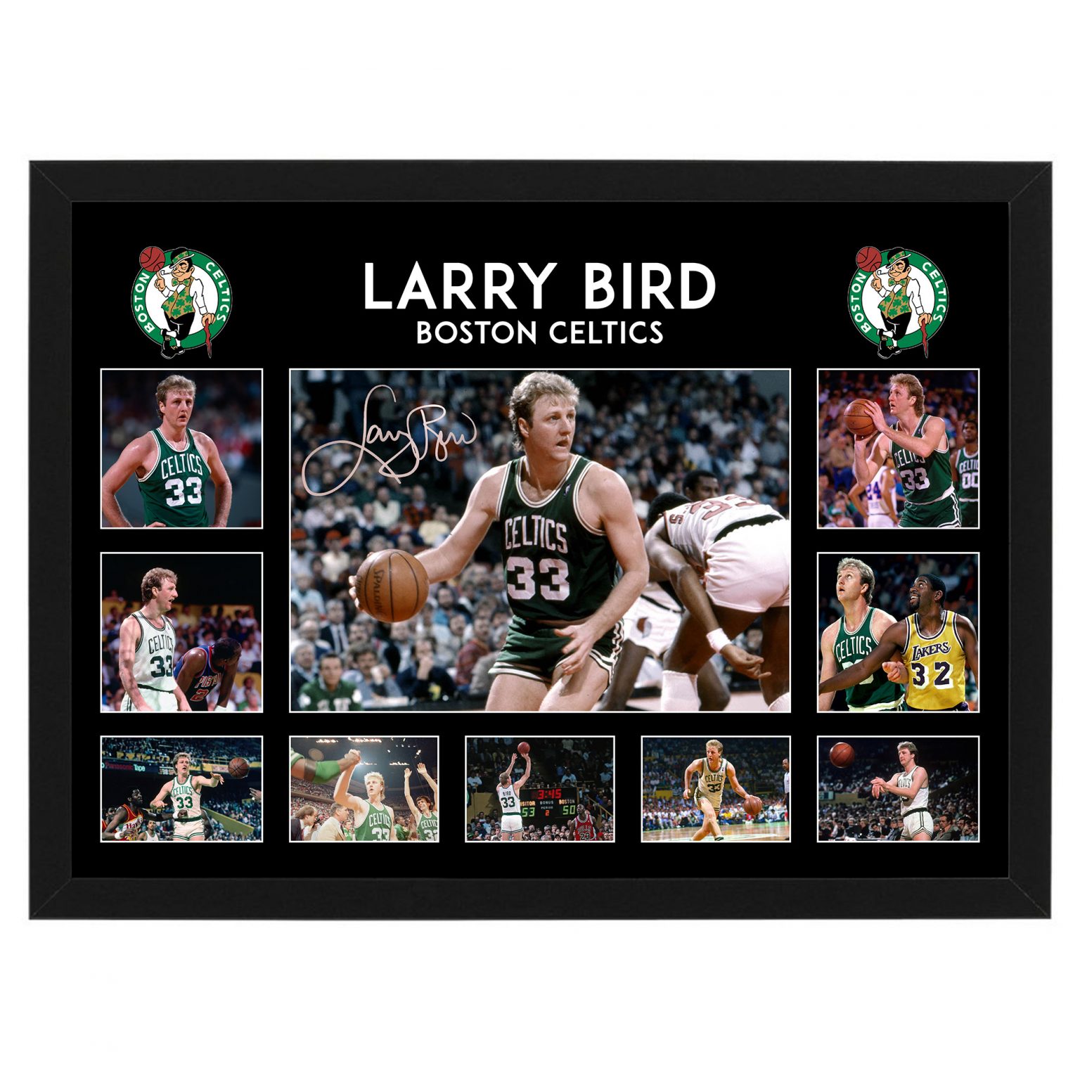 Basketball - Larry Bird Boston Celtics Framed Large Photo Collage ...