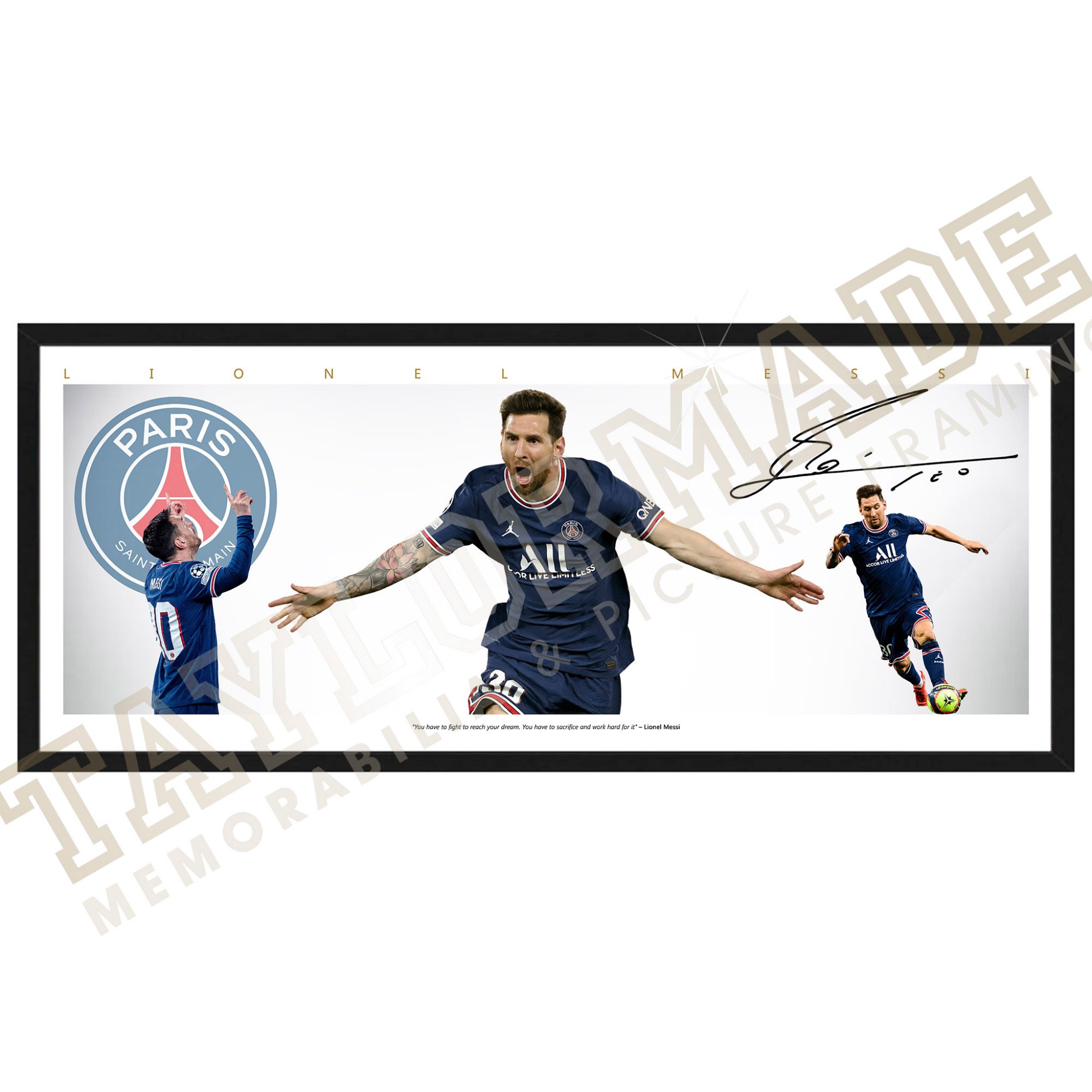 Lionel Messi PSG Mini Wings Framed Print | Taylormade Memorabilia ...