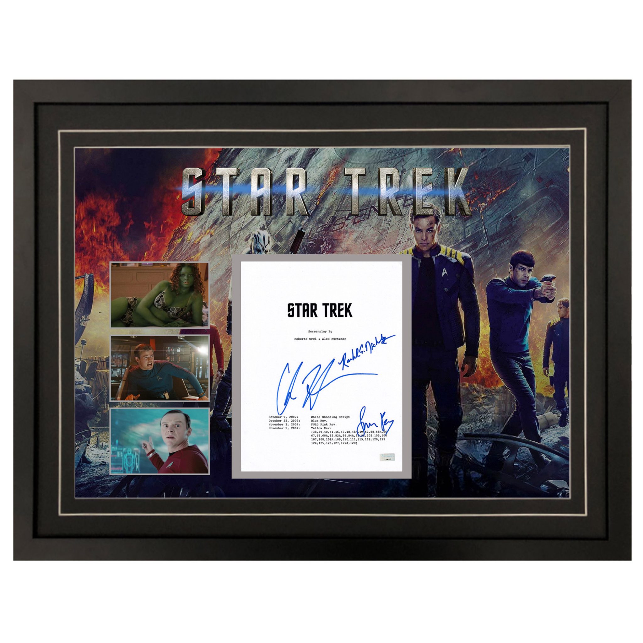 Chris Hemsworth. Rachel Nichols & Simon Pegg - Signed & Framed "Star ...