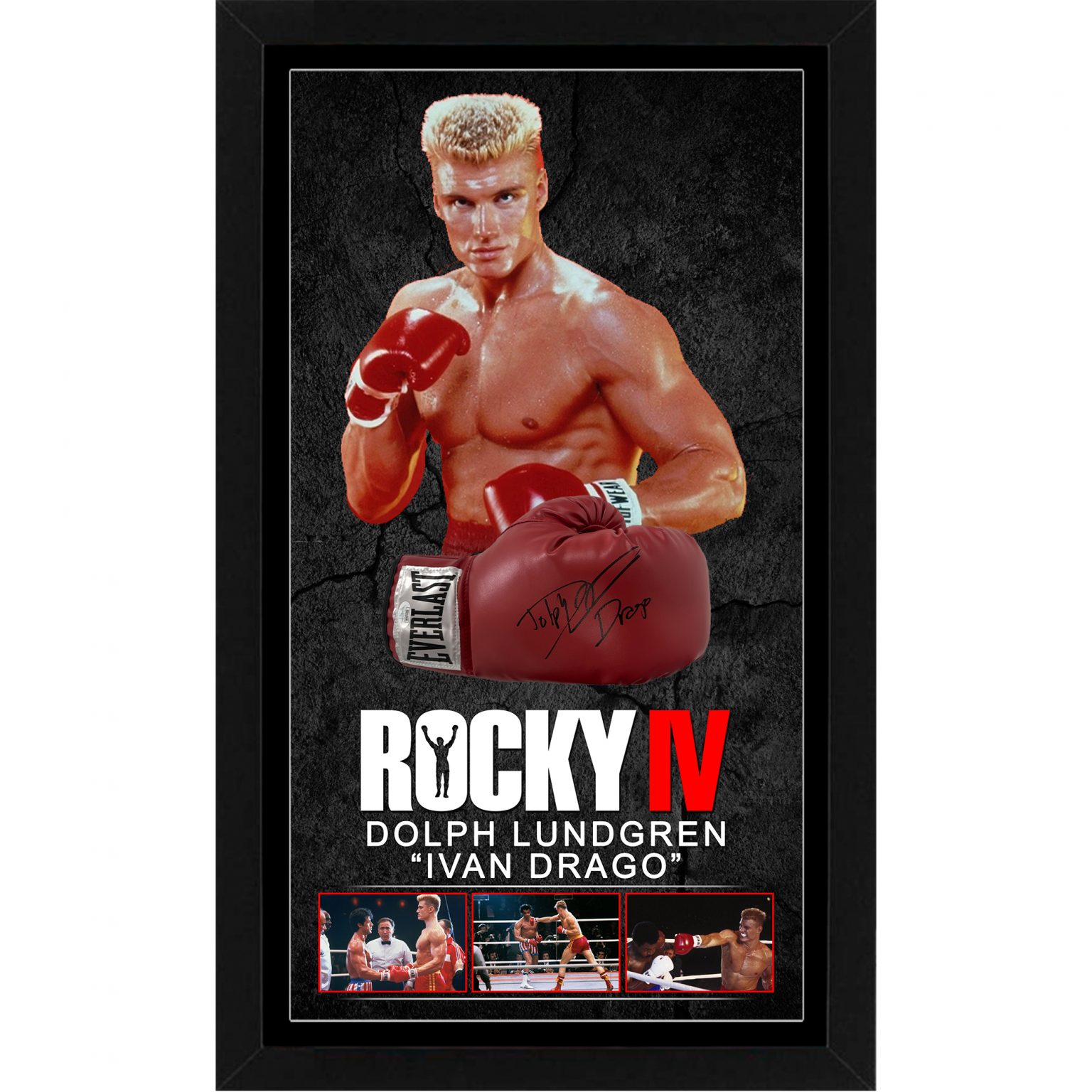 Dolph Lundgren - Signed & Framed "ROCKY IV" Everlast Boxing Glove (JSA ...