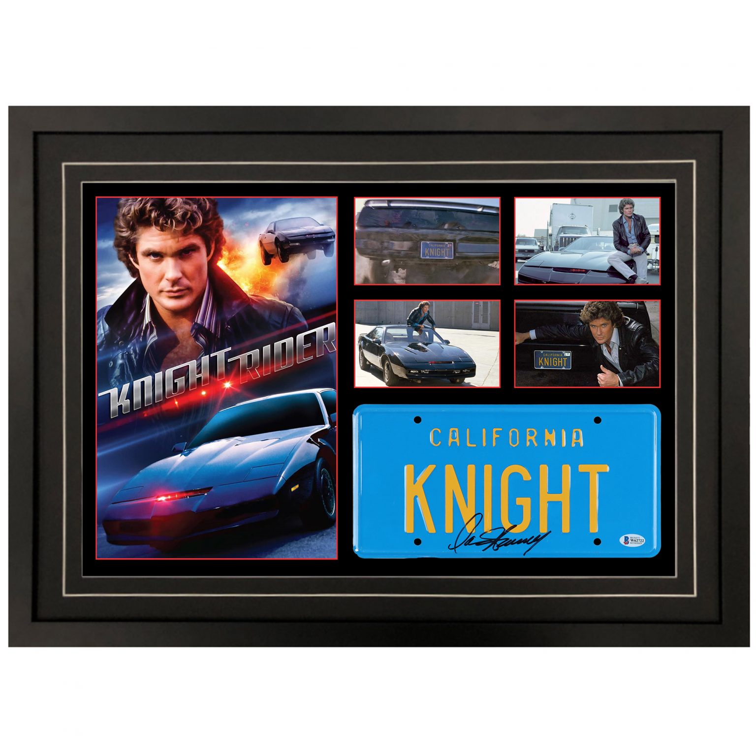 David Hasselhoff - "Knight Rider" Signed & Framed "KNIGHT" License ...
