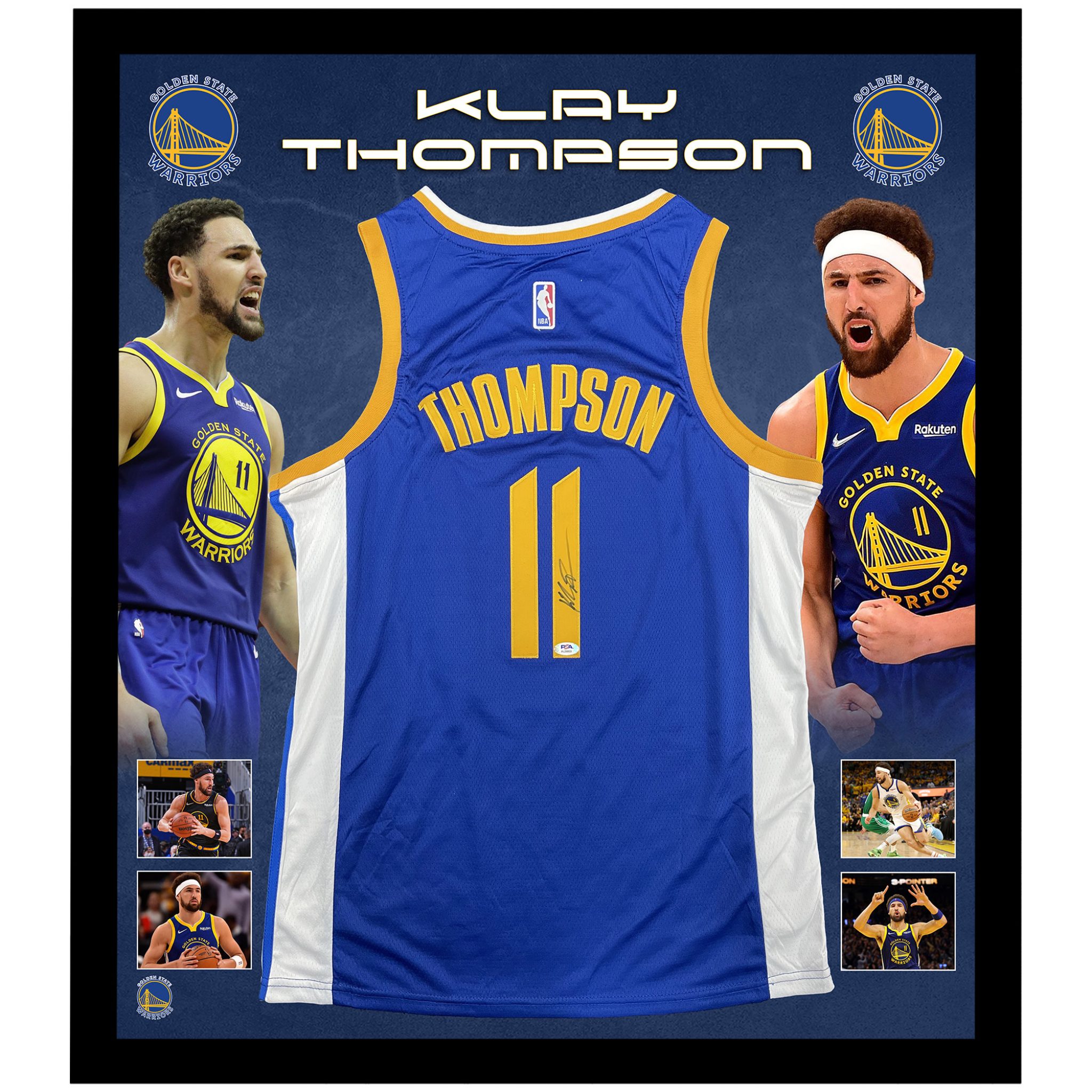 Basketball - Klay Thompson Signed & Framed Golden State Warriors Jersey ...