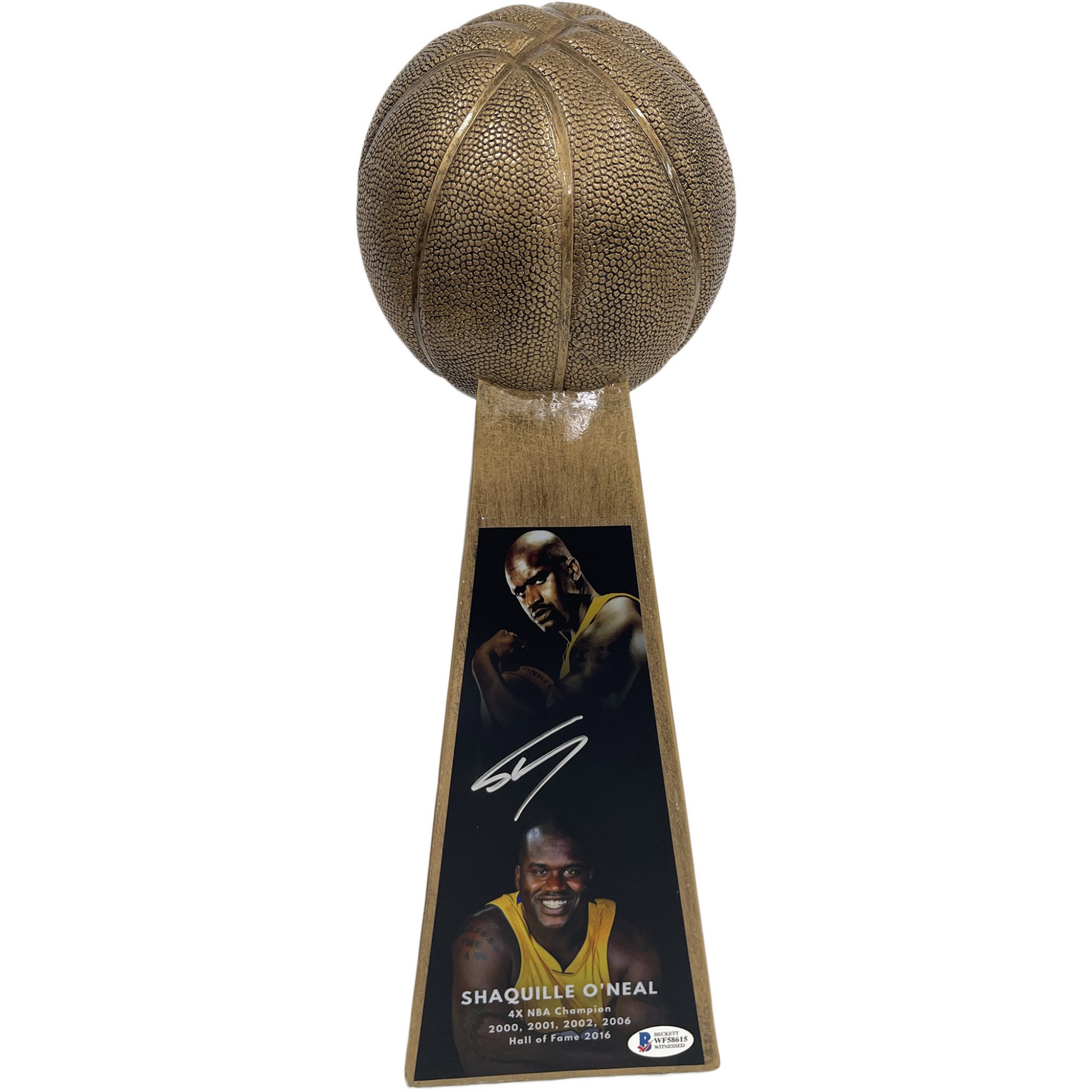 Basketball - Shaquille ONeal Signed 14” Championship Basketball Trophy ...