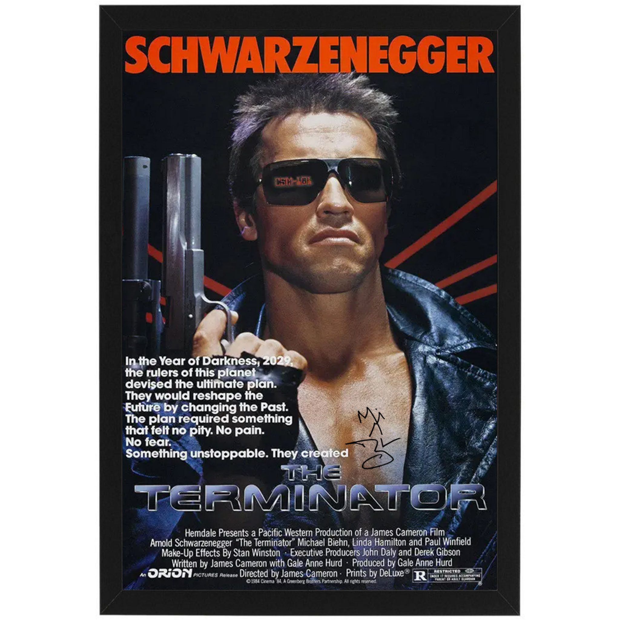 Michael Biehn - Signed & Framed The Terminator Movie Poster ...