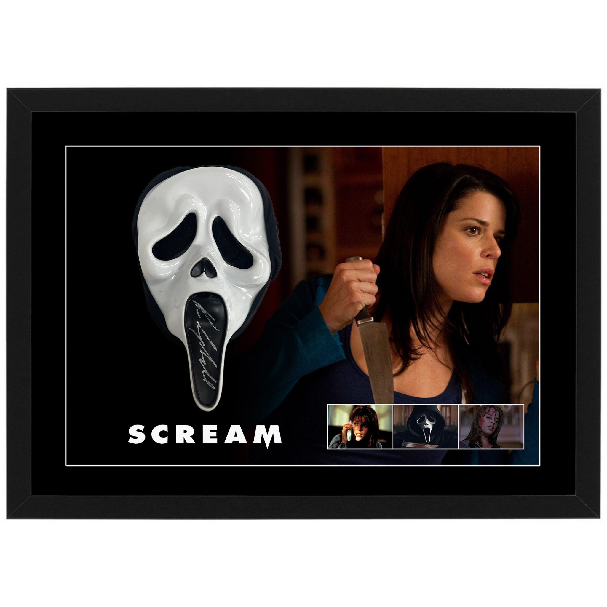 Scream - Neve Campbell Signed & Framed Ghostface Mask | Taylormade ...