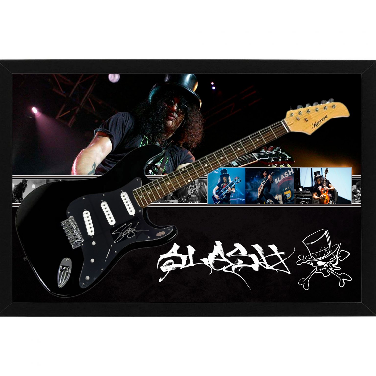 Music - Slash Hand Signed & Framed Full Size Guitar with Custom ...