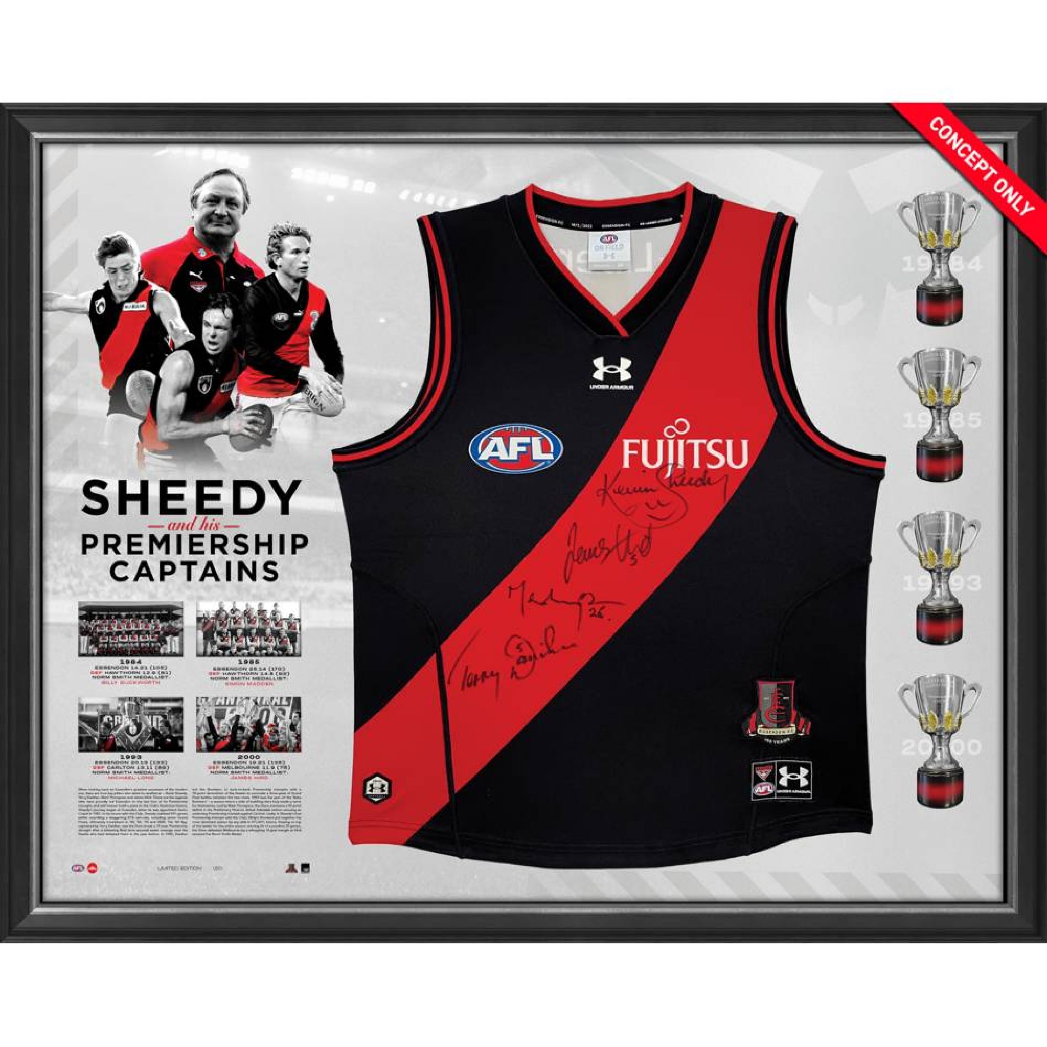 Essendon Bombers - SHEEDY AND HIS PREMIERSHIP CAPTAINS SIGNED GUERNSEY ...