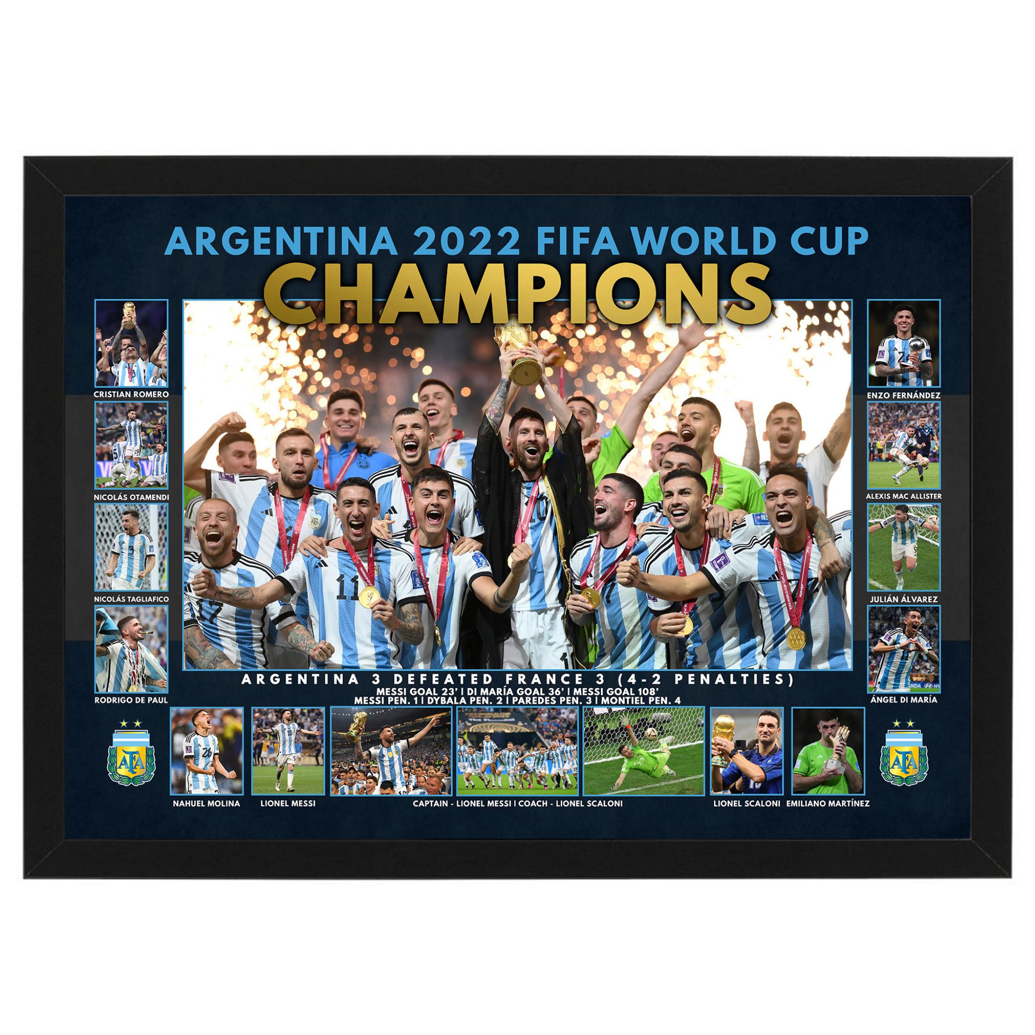 Argentina 2022 FIFA World Cup Champions Framed Sportsprint | Taylormade ...