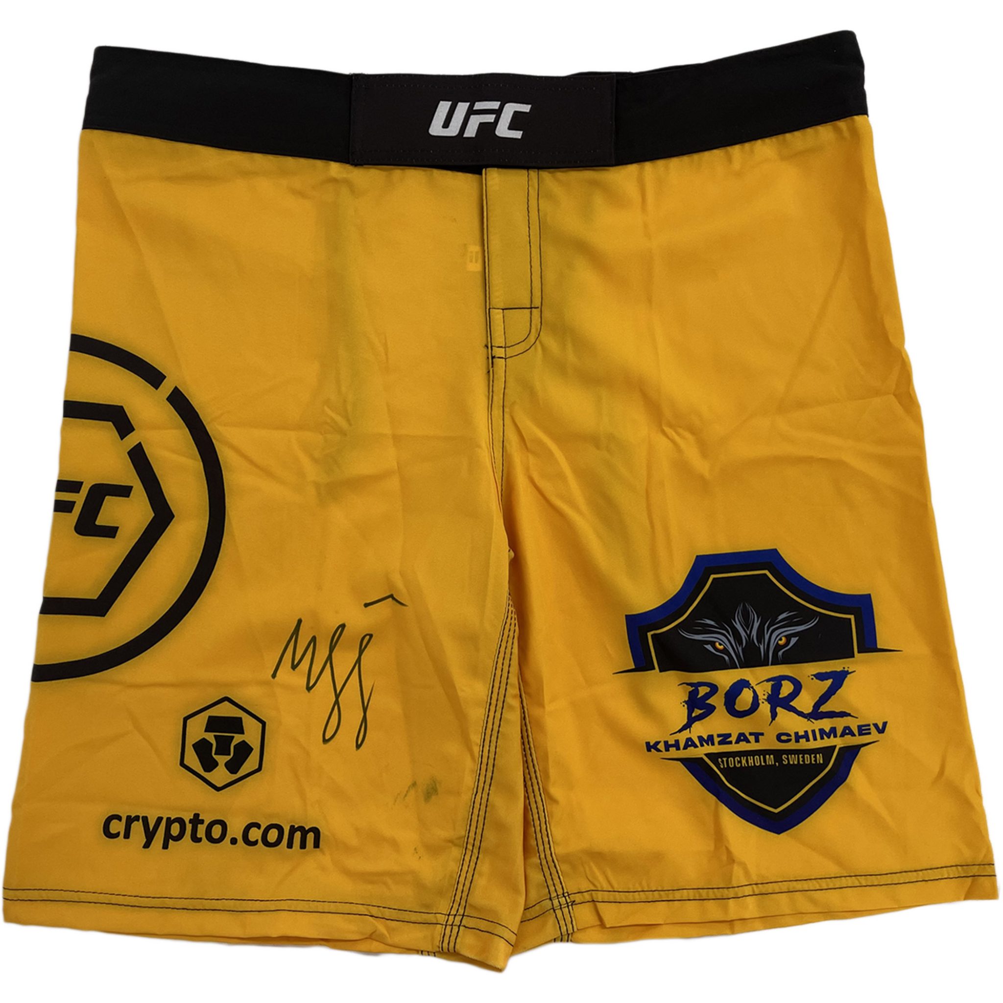 UFC - Khamzat Chimaev Signed & Framed UFC Trunks (PSA COA) | Taylormade ...