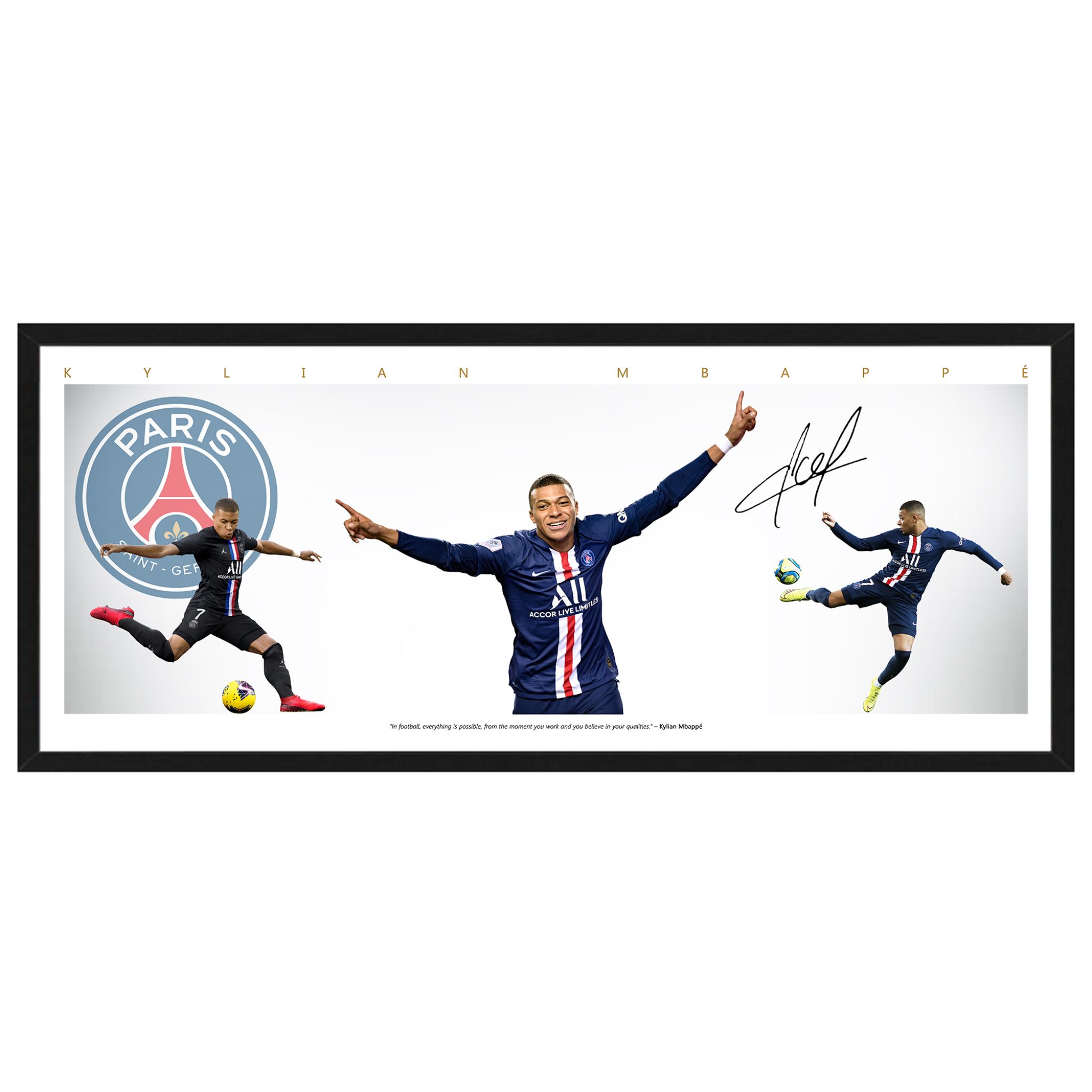 Kylian Mbappe PSG Mini Wings Framed Print | Taylormade Memorabilia ...