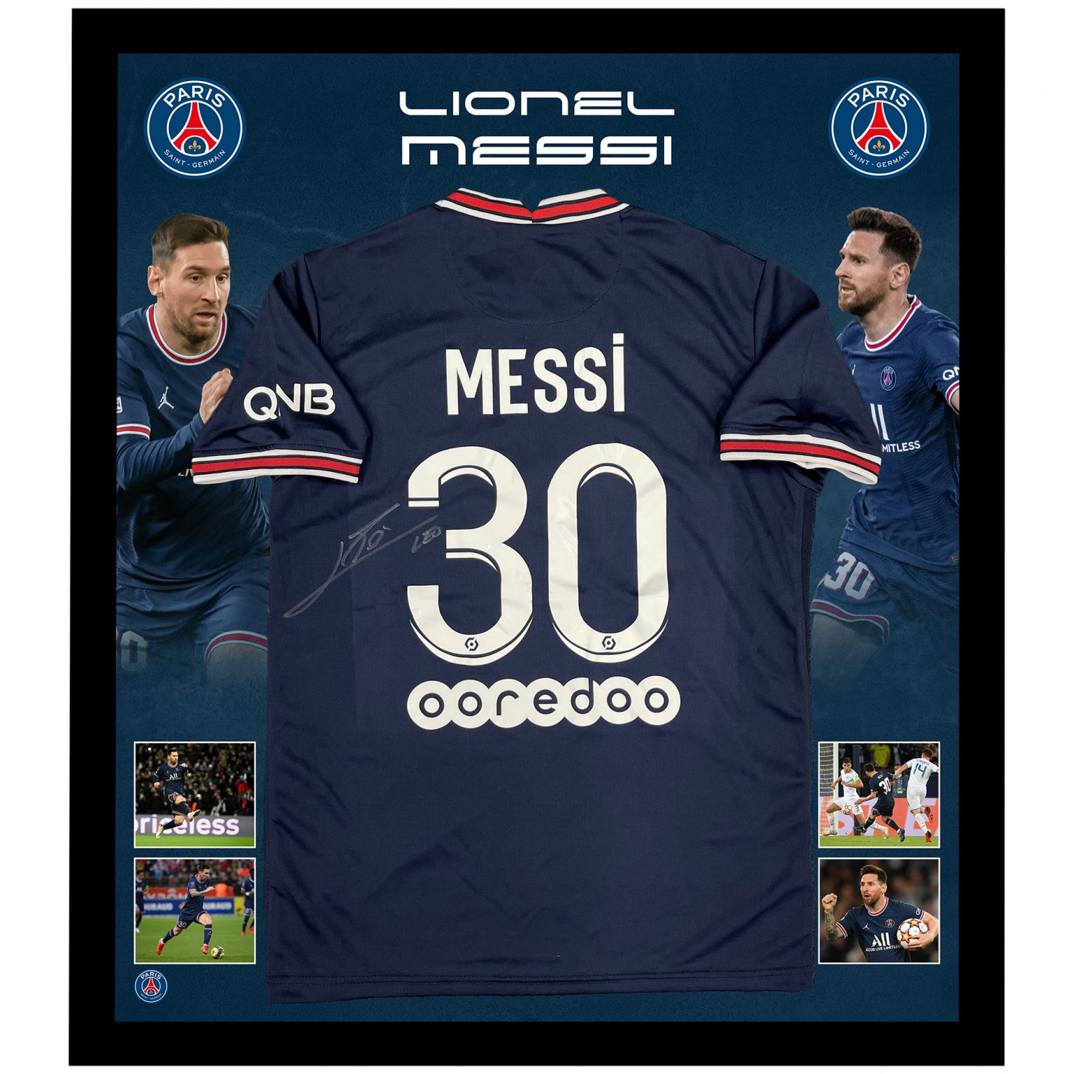 Soccer – Lionel Messi Signed & Framed PSG Jersey | Taylormade ...