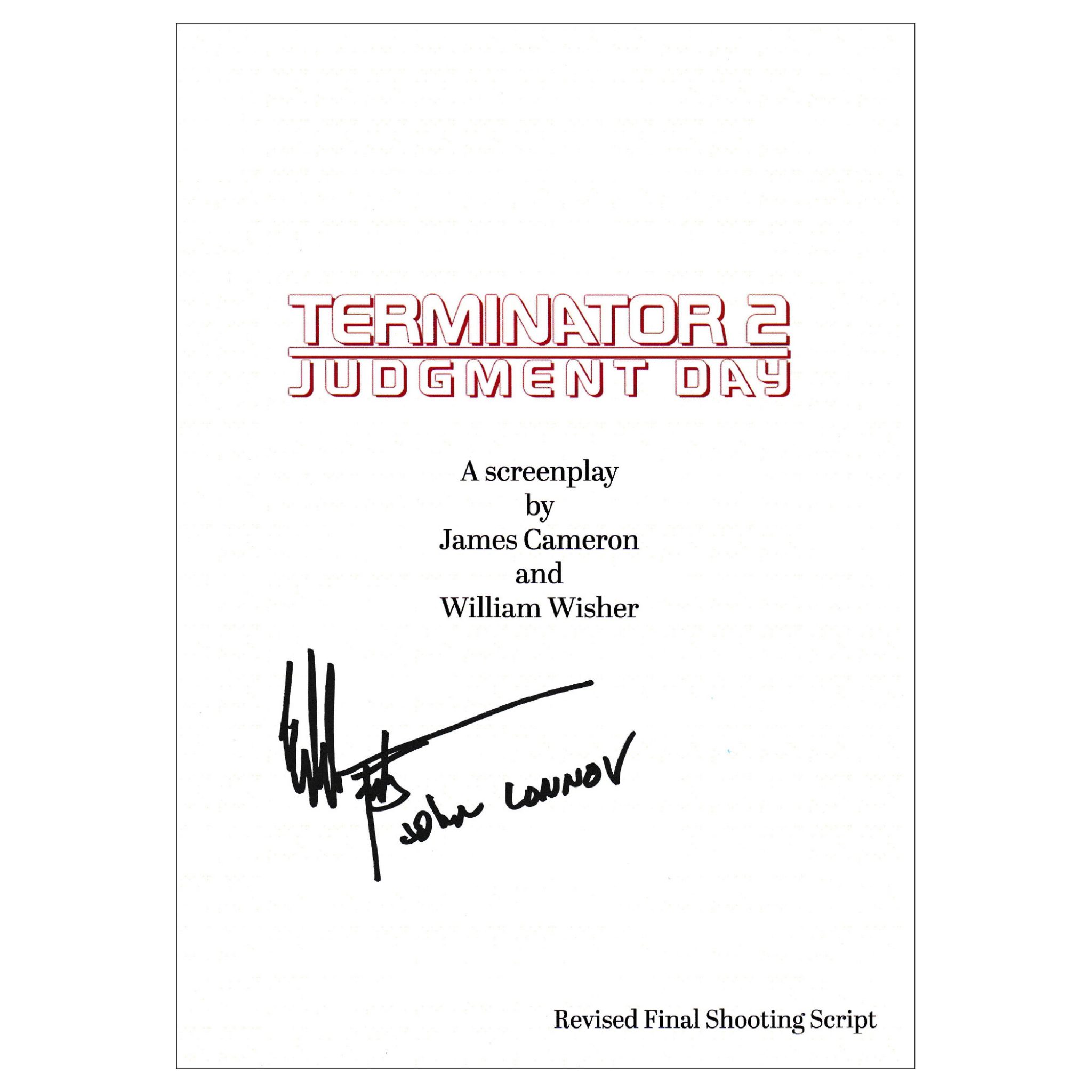 Edward Furlong - Signed & Framed "Terminator 2" Shooting Script Cover ...