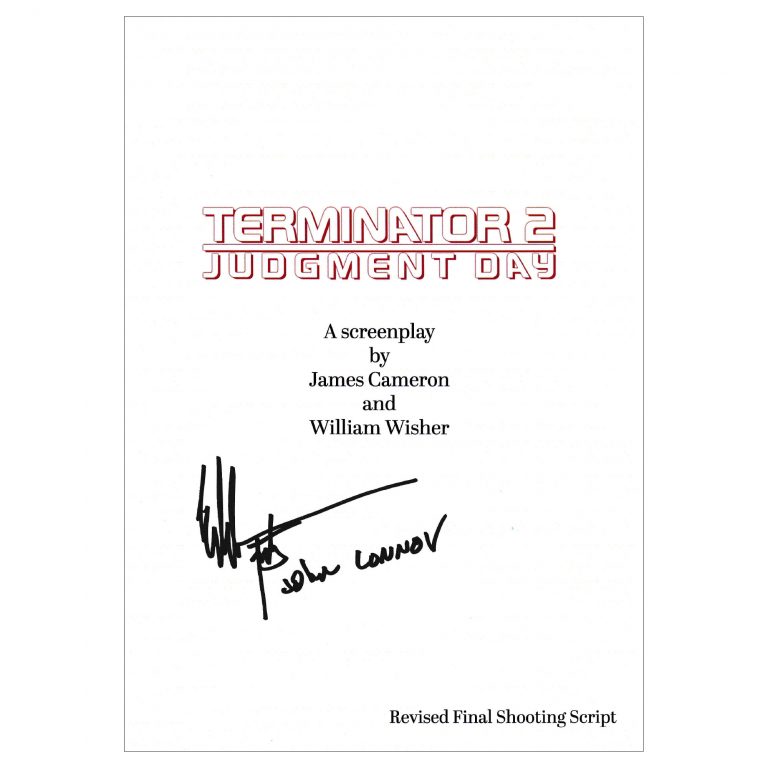 Edward Furlong - Signed & Framed "Terminator 2" Shooting Script Cover ...