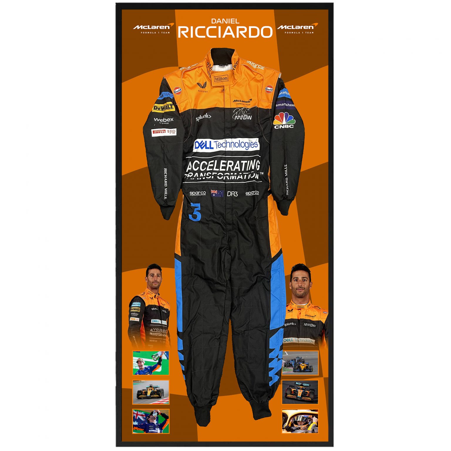 DANIEL RICCIARDO McLaren F1 Team Signed & Framed Full Size Formula One ...