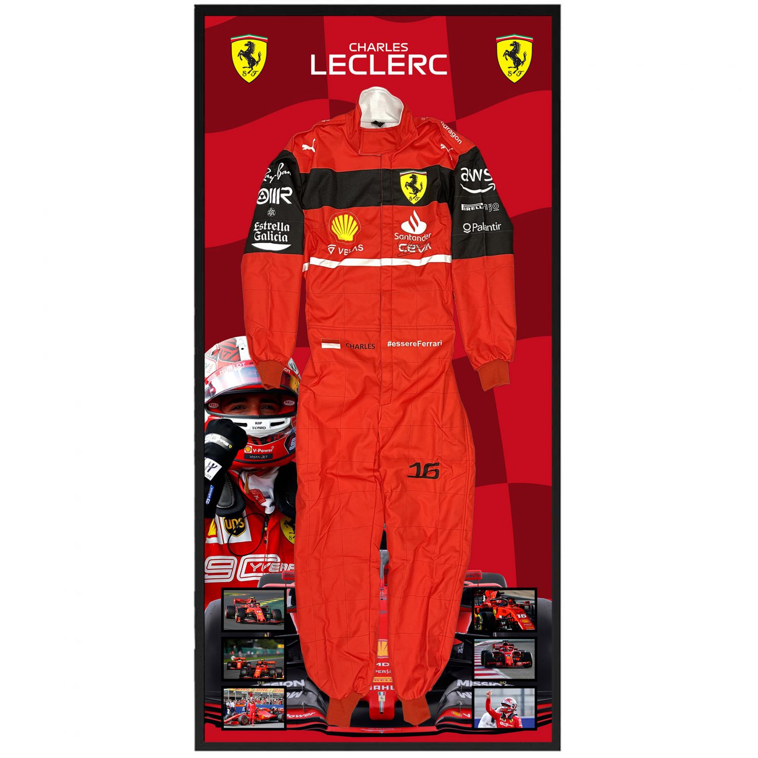 CHARLES LECLERC Signed & Framed Scuderia Ferrari F1 2022 Full Size ...