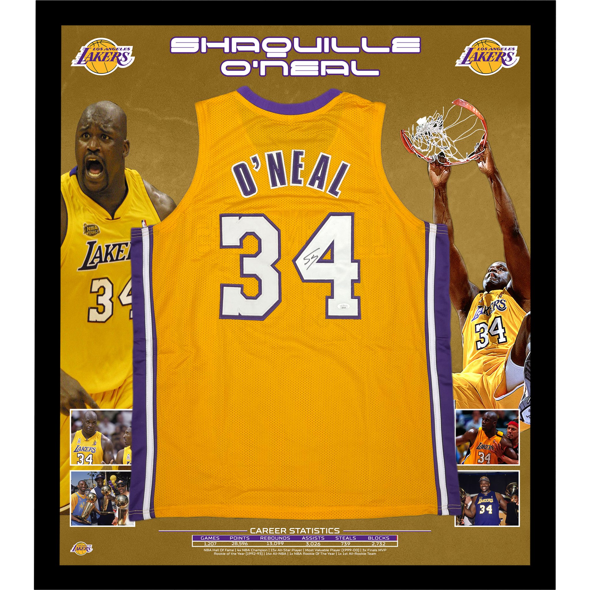 Basketball - Shaquille O'Neal Signed & Framed Lakers Jersey (JSA COA ...