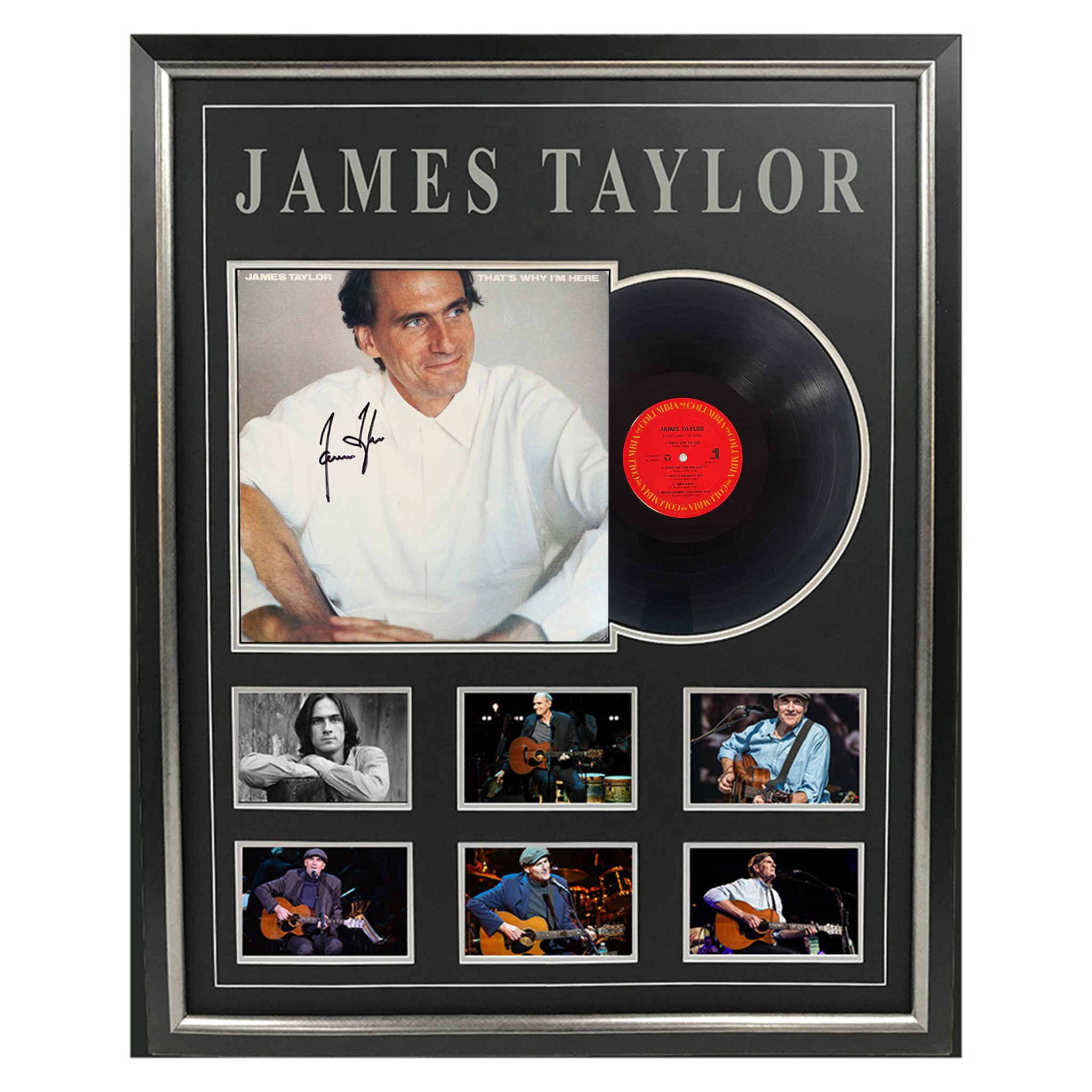 Music - James Taylor - That's Why I'm Here Signed & Framed Album Cover ...