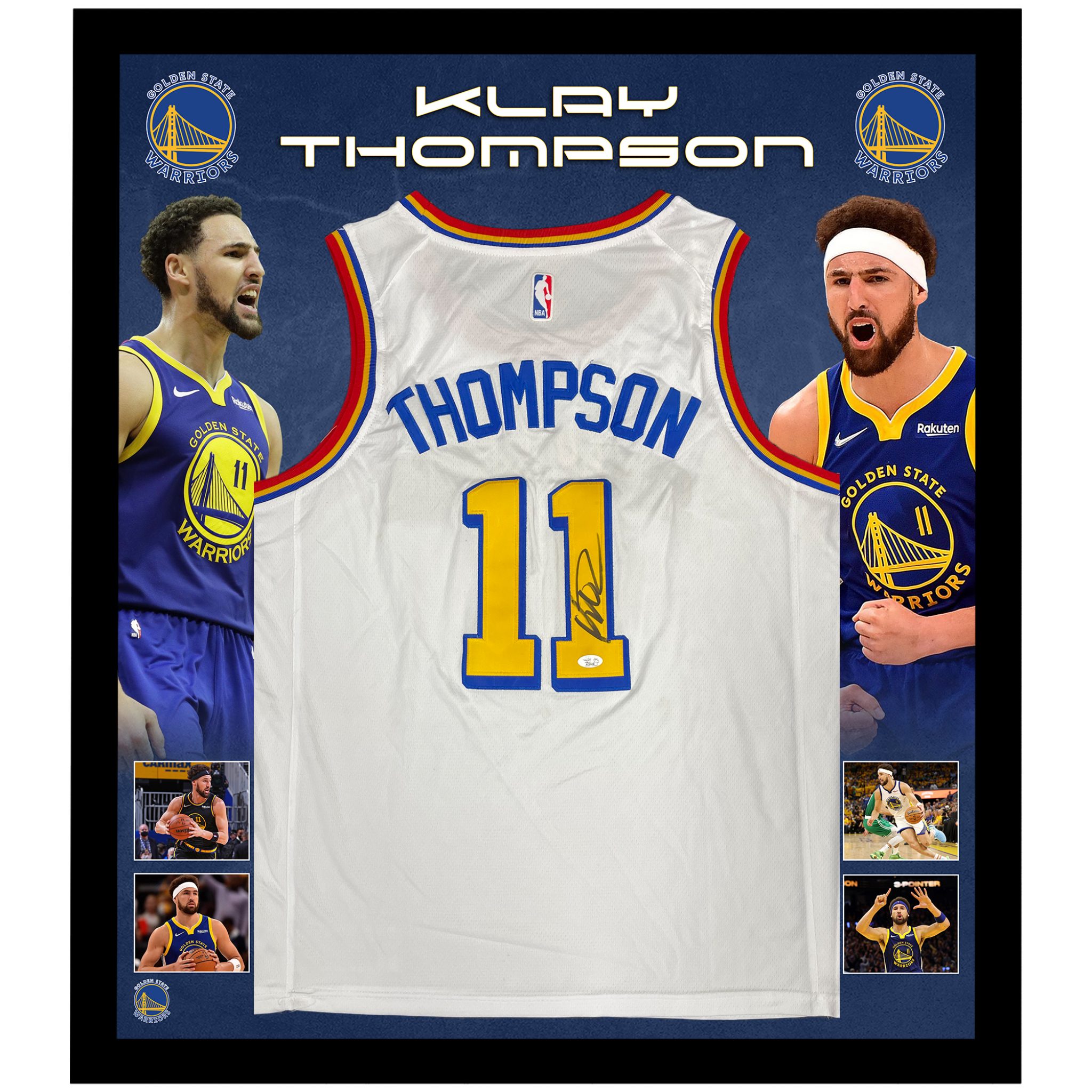 Basketball - Klay Thompson Signed & Framed Golden State Warriors White ...