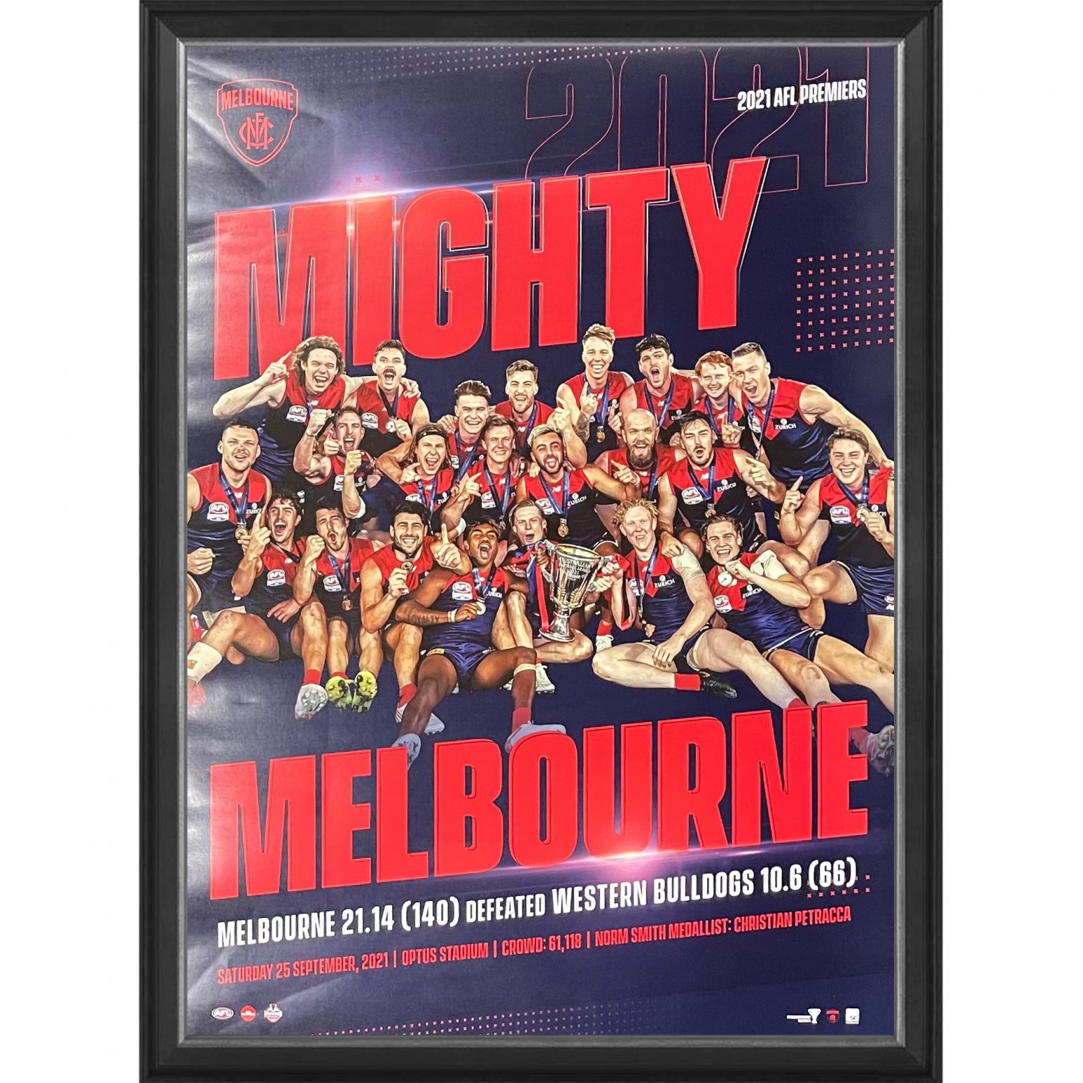 Melbourne Demons - 2021 Premiers "Mighty Melbourne" Framed Sportsprint ...