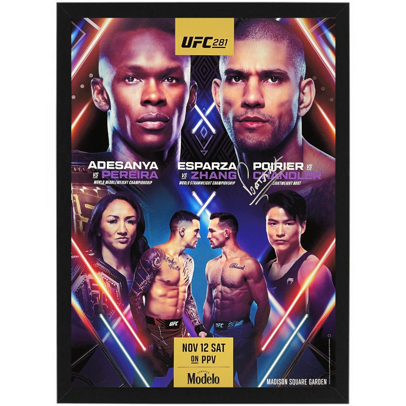 Alex Pereira - UFC 281 Signed & Framed Canvas Event Poster | Taylormade ...