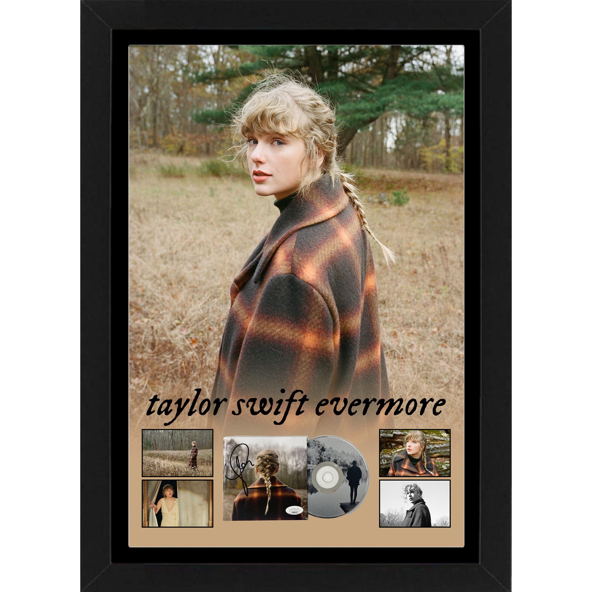 Taylor Swift - Signed & Framed Evermore CD Cover Deluxe Display (JSA ...