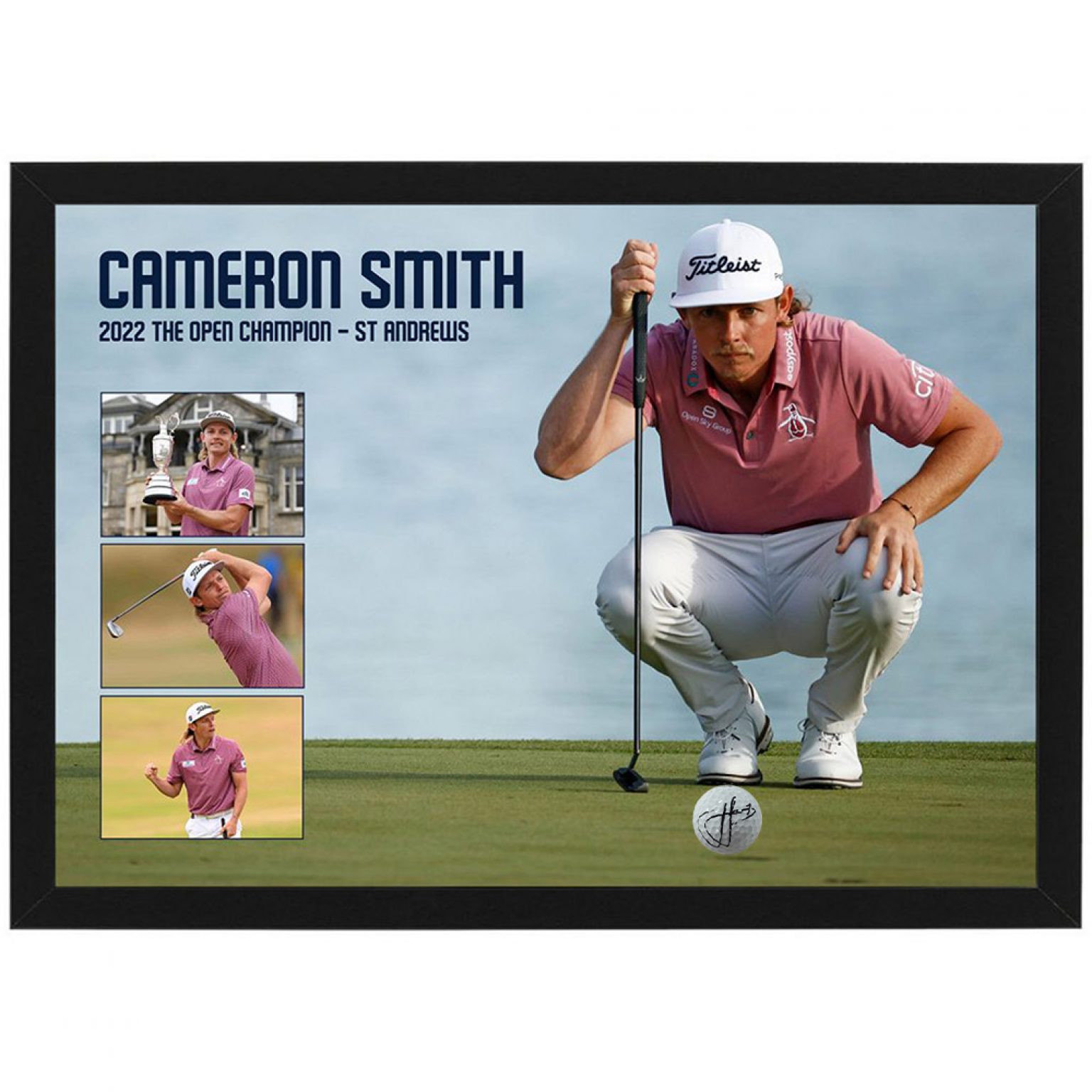 Golf - Cameron Smith Signed & Framed Golf Ball w/ 2022 The Open ...