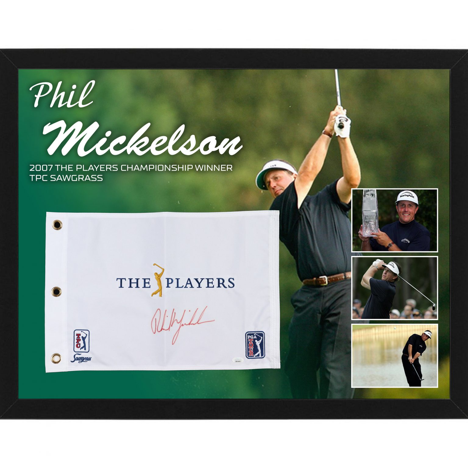Golf - Phil Mickelson Signed & Framed The Players TPC Sawgrass Pin Flag ...