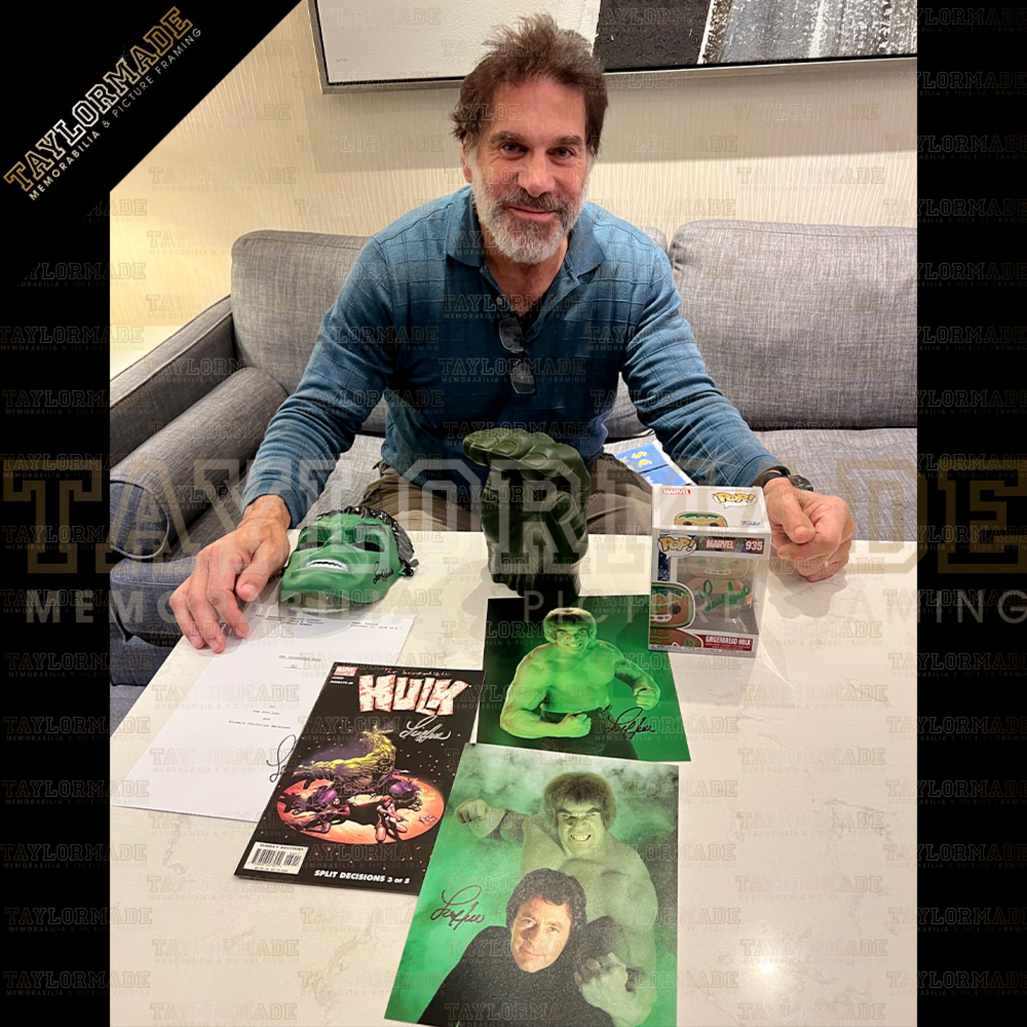 Lou Ferrigno "The Incredible Hulk" Signed & Framed Comic Book Display E ...