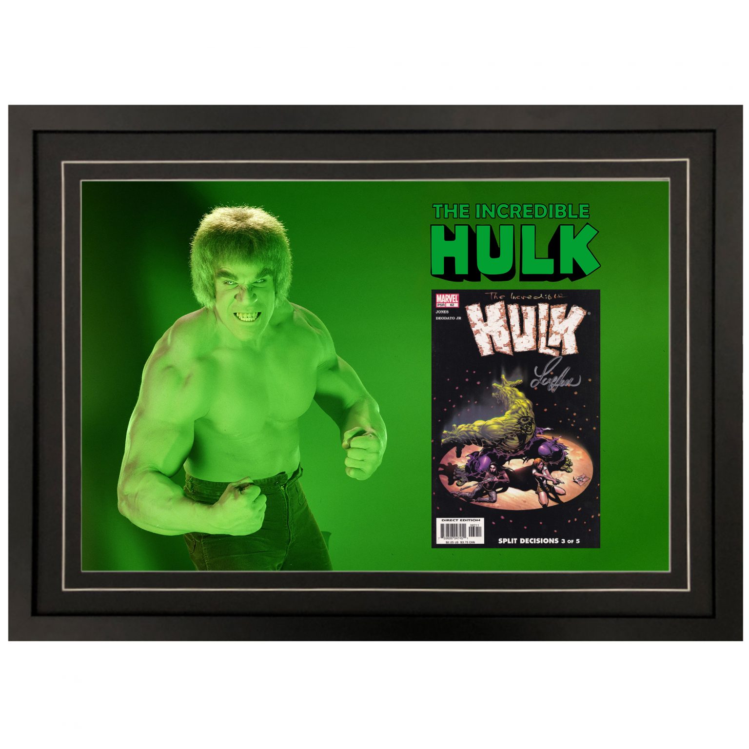 Lou Ferrigno "The Incredible Hulk" Signed & Framed Comic Book Display D ...