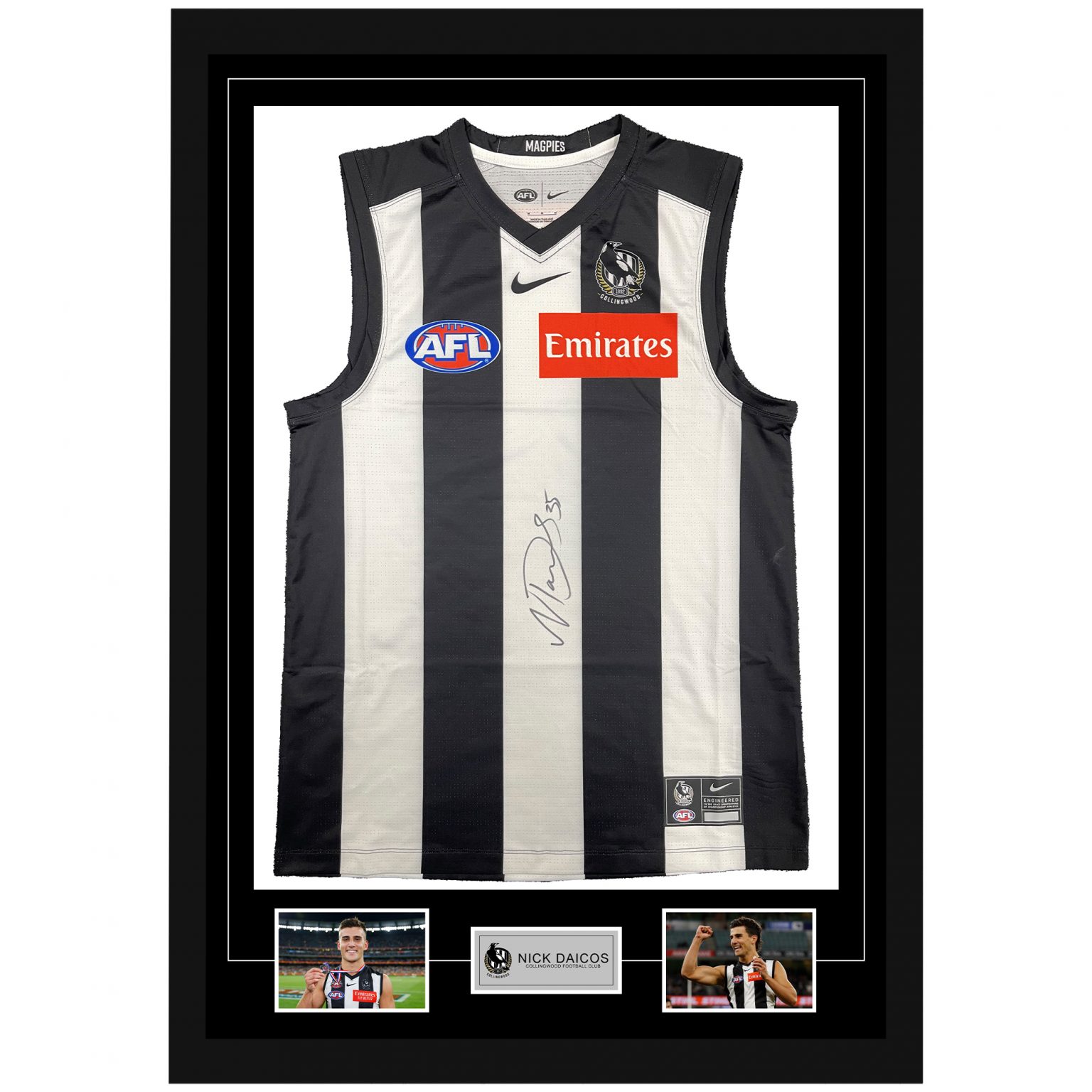 Collingwood Magpies - Nick Daicos Signed & Framed Guernsey | Taylormade ...