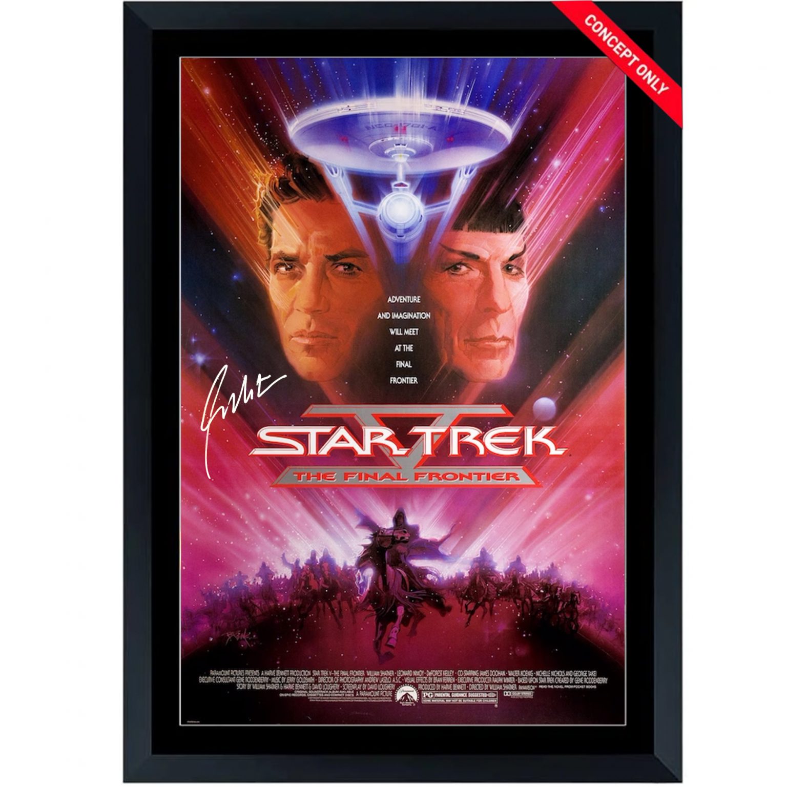WILLIAM SHATNER Signed Star Trek V: The Final Frontier Full Size Framed ...