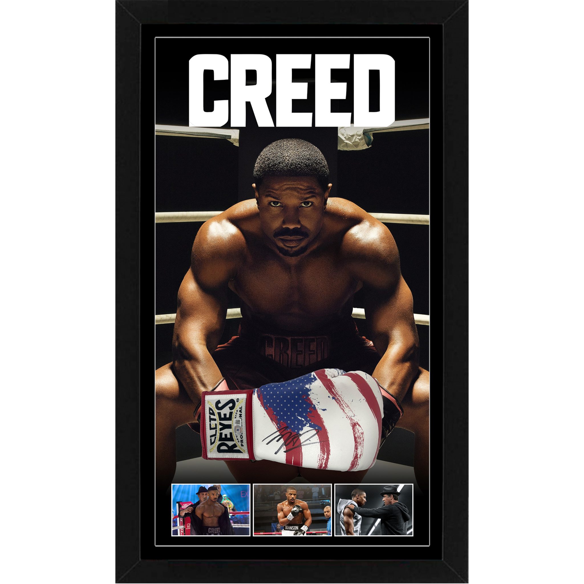 Michael B. Jordan - "Creed" Signed & Framed Boxing Glove (Beckett ...
