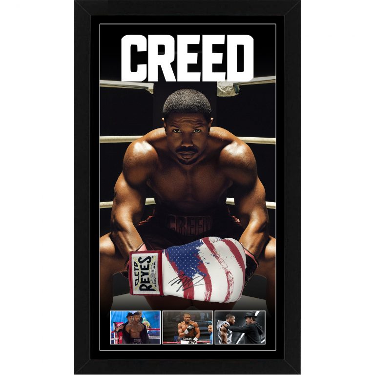 Michael B. Jordan - "Creed" Signed & Framed Boxing Glove (Beckett ...