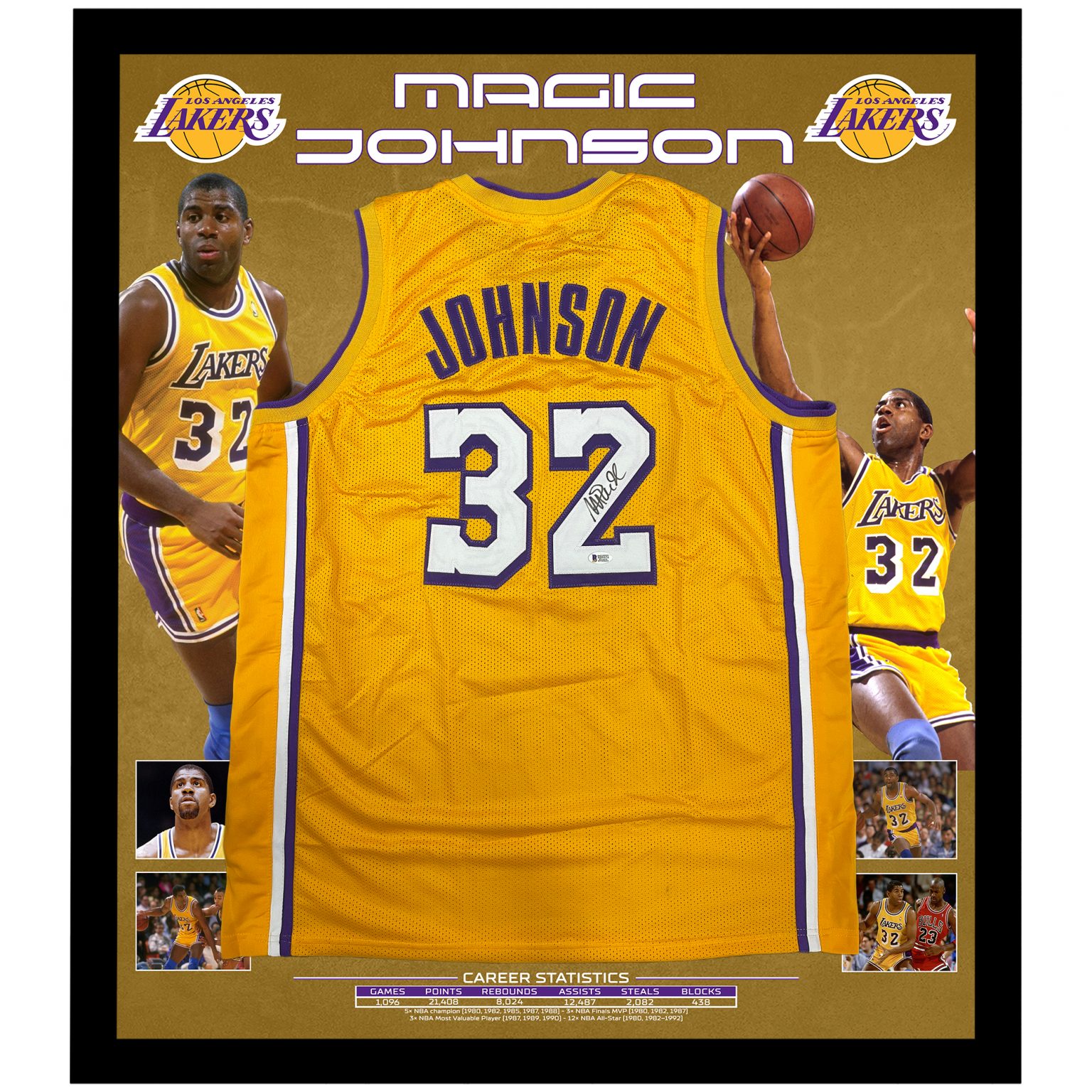 Basketball - Magic Johnson Signed Lakers Jersey (Beckett COA ...