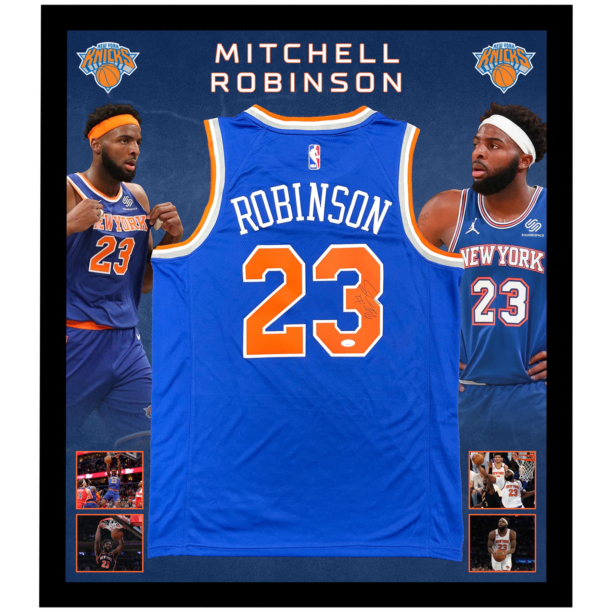 Basketball - MITCHELL ROBINSON Signed & Framed New York Knicks Jersey ...