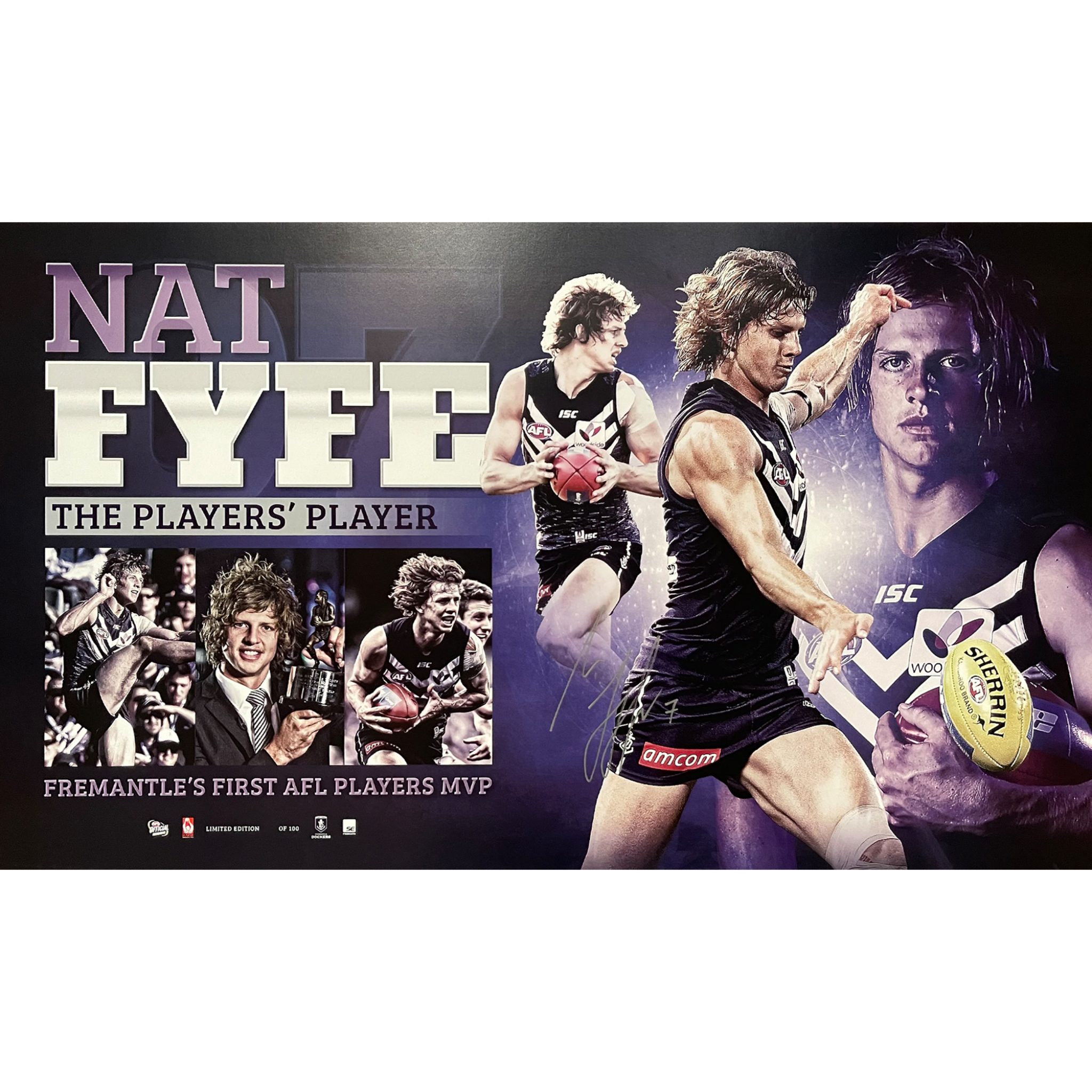 Fremantle Dockers - Nat Fyfe Signed & Framed AFL PA MVP Print ...