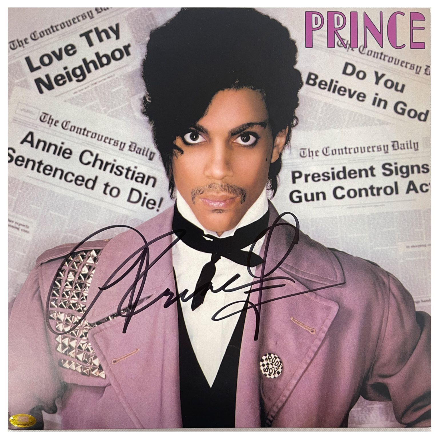 Music - Prince - Controversy Signed & Framed Album Cover (AMA Hologram ...